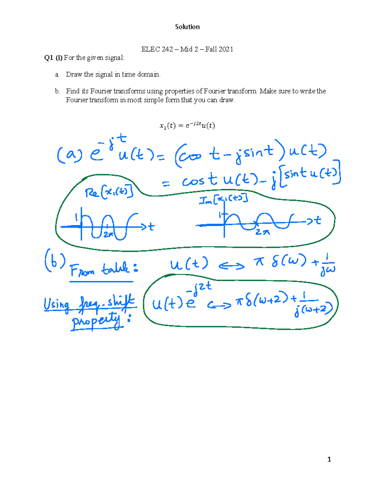 Mid2 ELEC242 Fall2021 With Solution - Solution 1 ELEC 242 3 Mid 2 3 ...
