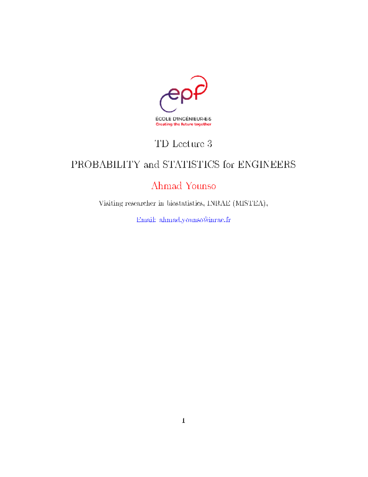 PROBABILITY and STATISTICS for ENGINEERS - The training of supervised ...