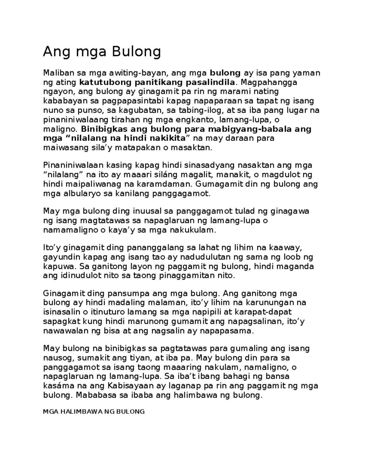 Ang mga Bulong - yyy - Ang mga Bulong Maliban sa mga awiting-bayan, ang ...