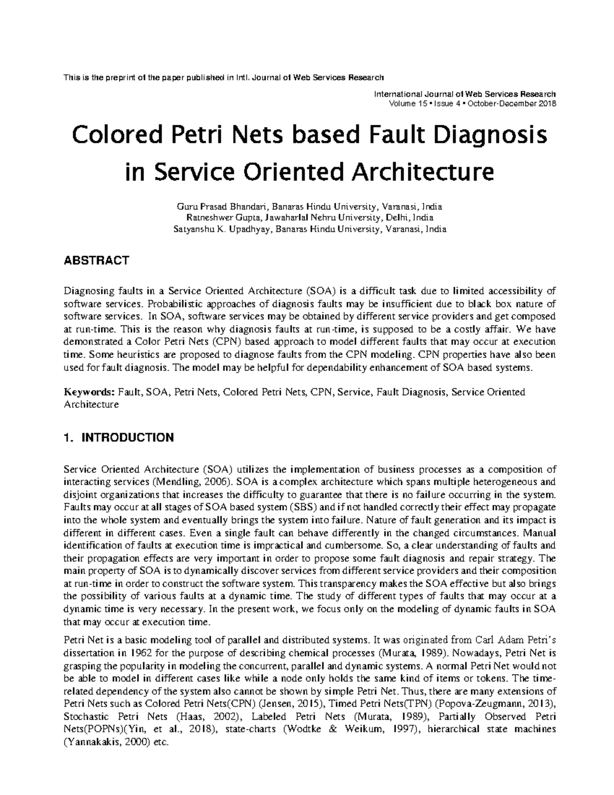 Colored Petri Nets based Fault Diagnosis - Warning: TT: undefined ...