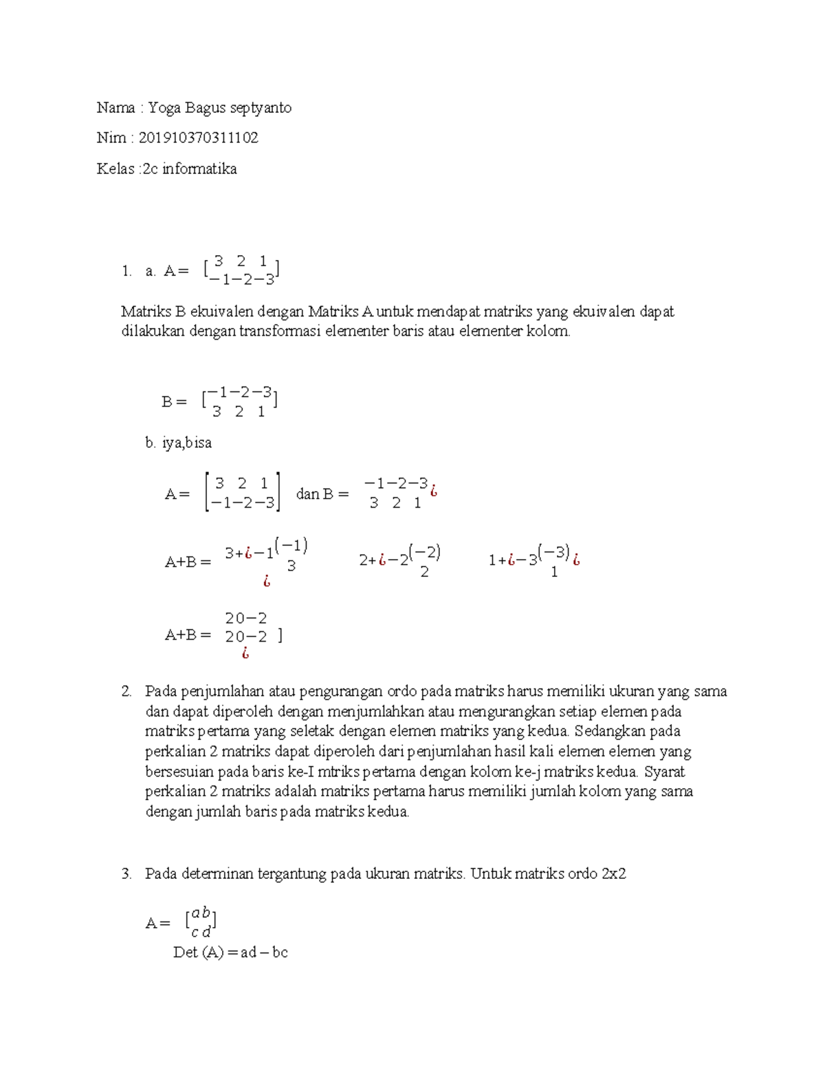 Tugas Pertemuan 11 Aljabar Linear Matriks - Information and ...