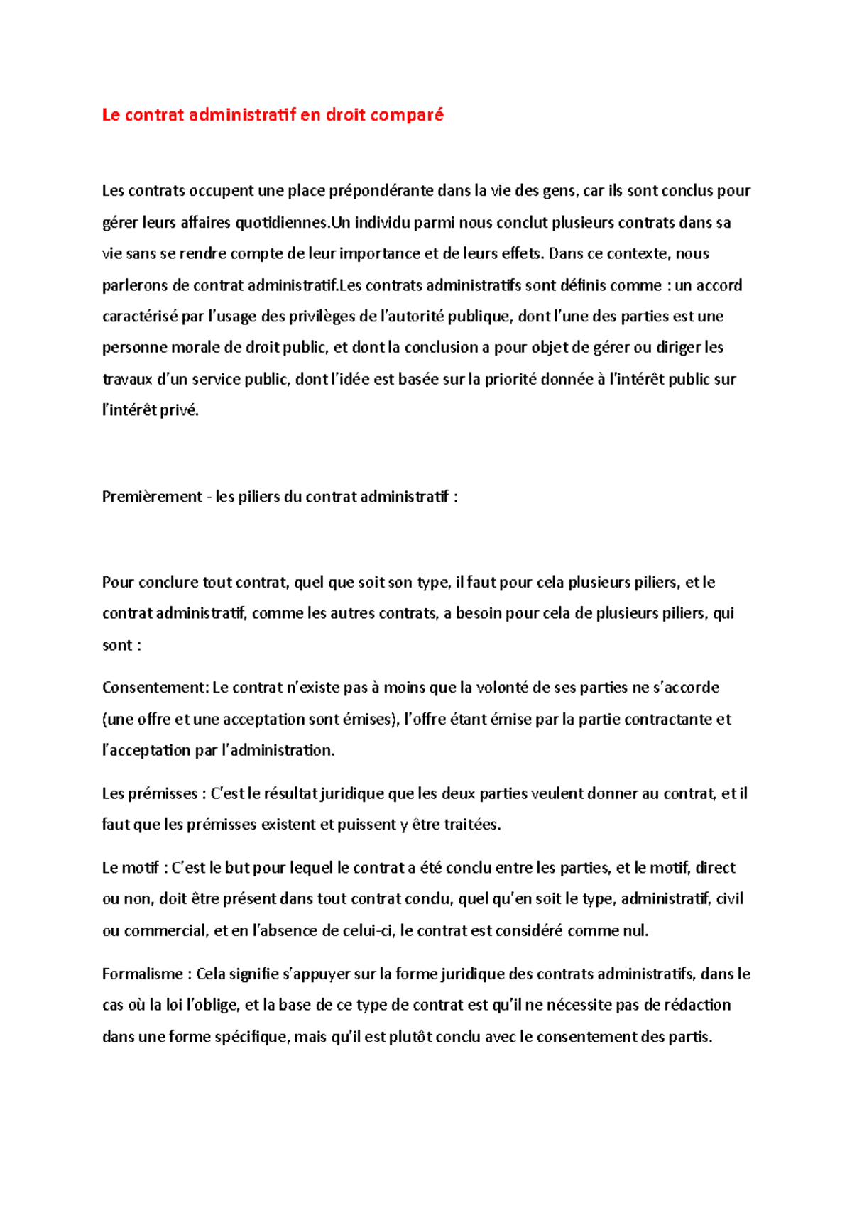 Le contrat administratif - Dans ce contexte, nous parlerons de contrat ...