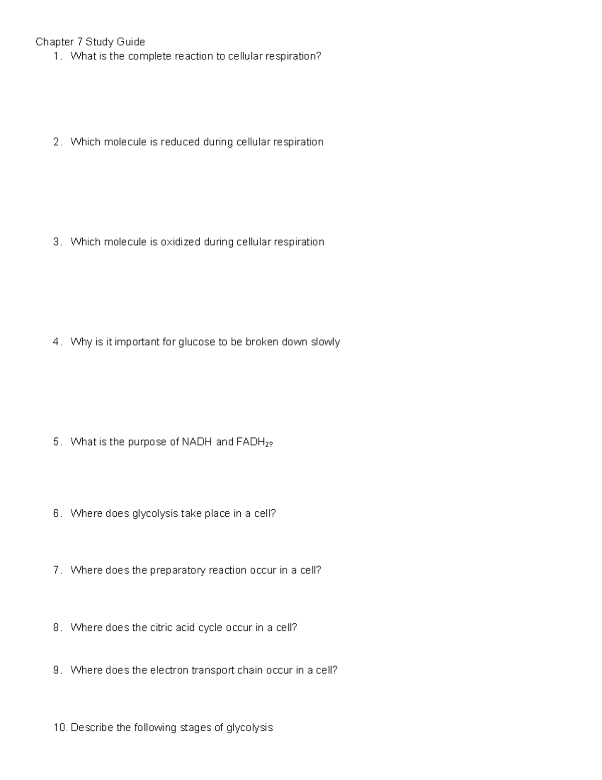 Chapter 7 Study Guide - Chapter 7 Study Guide1. What is the complete ...