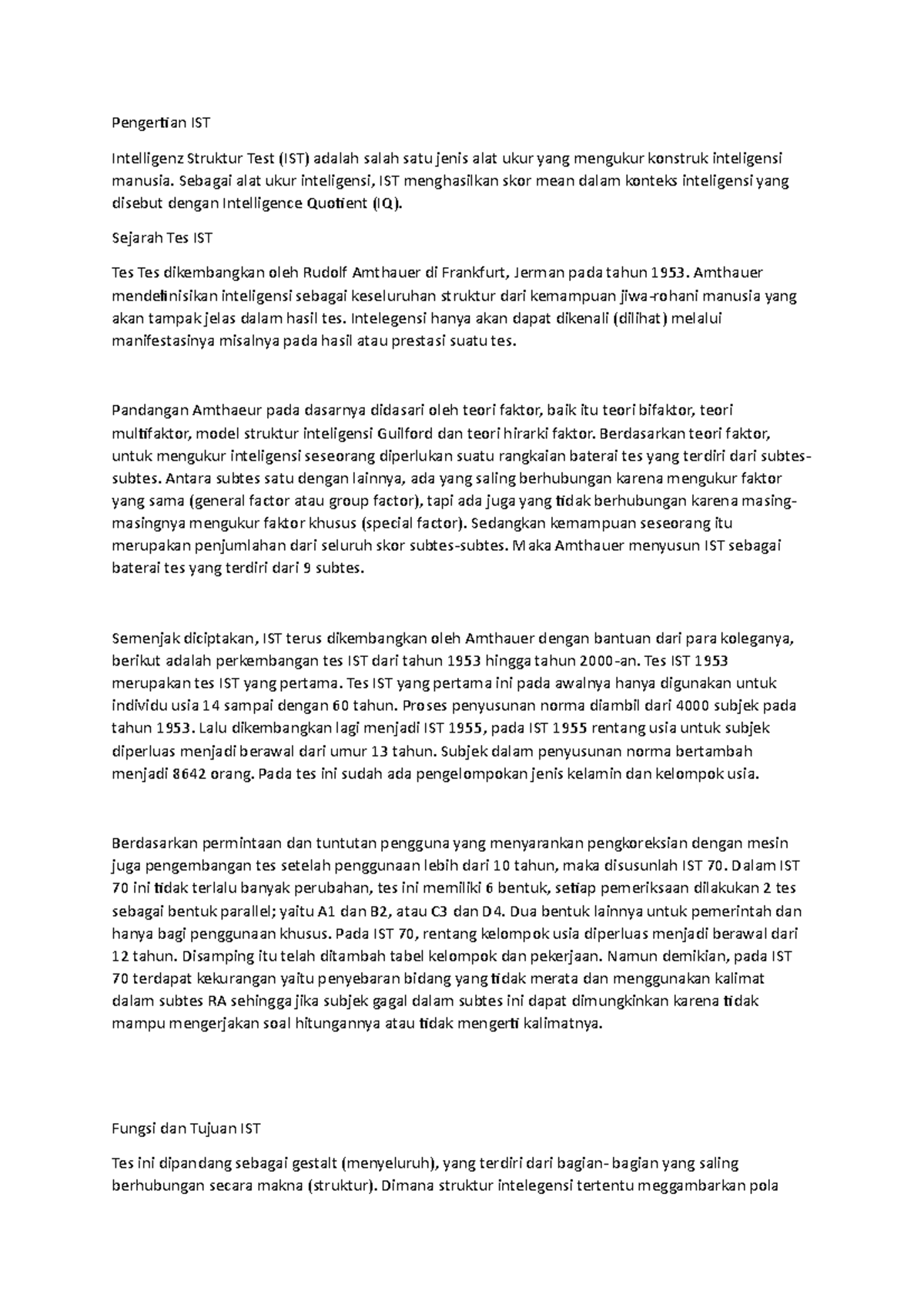 Ist - enjoy - Pengertian IST Intelligenz Struktur Test (IST) adalah ...