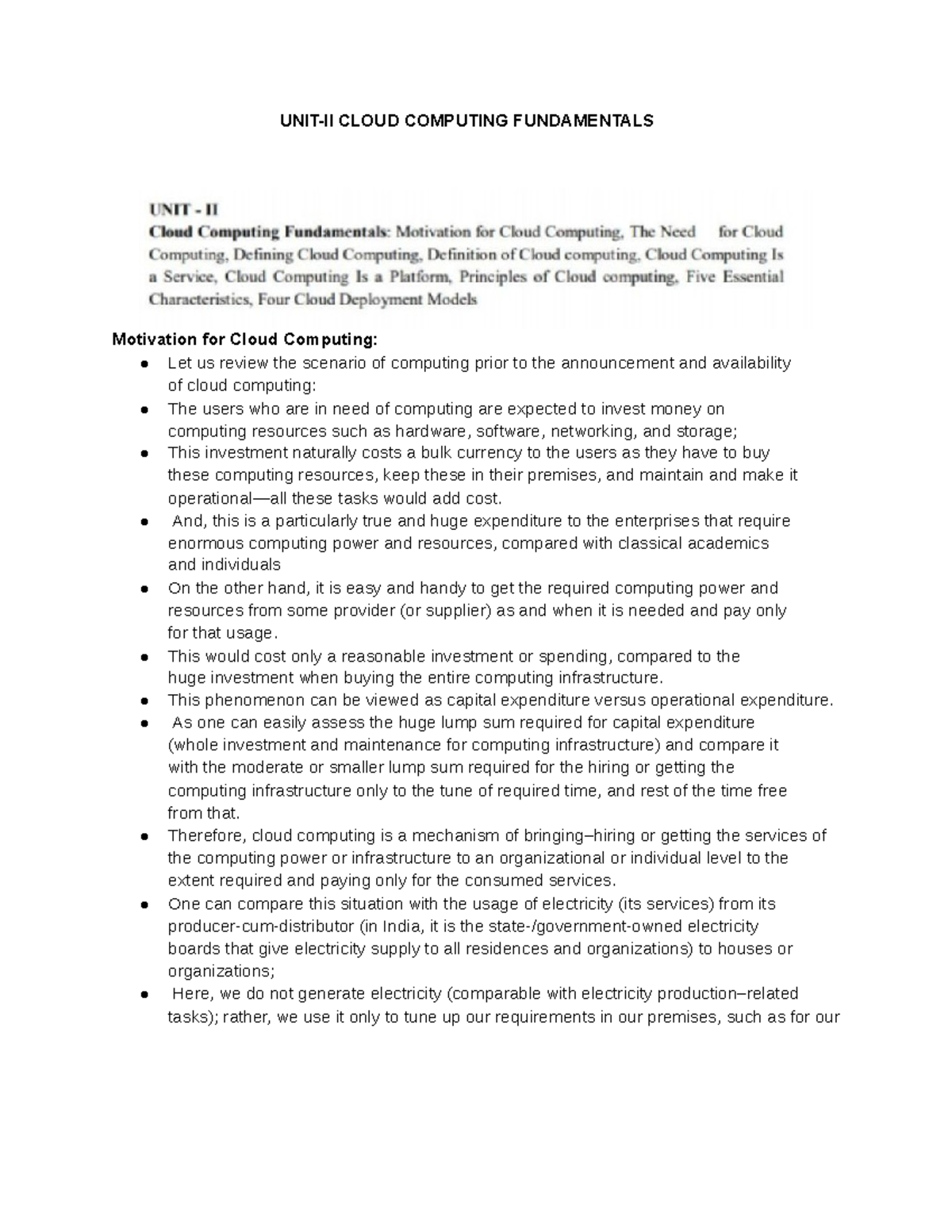 UNIT-II Cloud Computing Fundamentals - UNIT-II CLOUD COMPUTING FUNDAMENTALS Motivation for Cloud ...