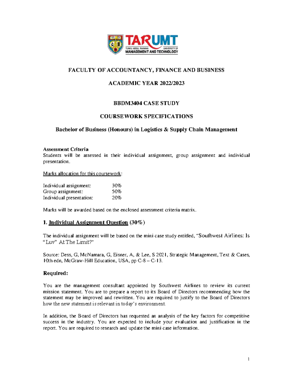 BBDM3404 CS 3RLM CW 202301 Merged - 1 FACULTY OF ACCOUNTANCY, FINANCE ...