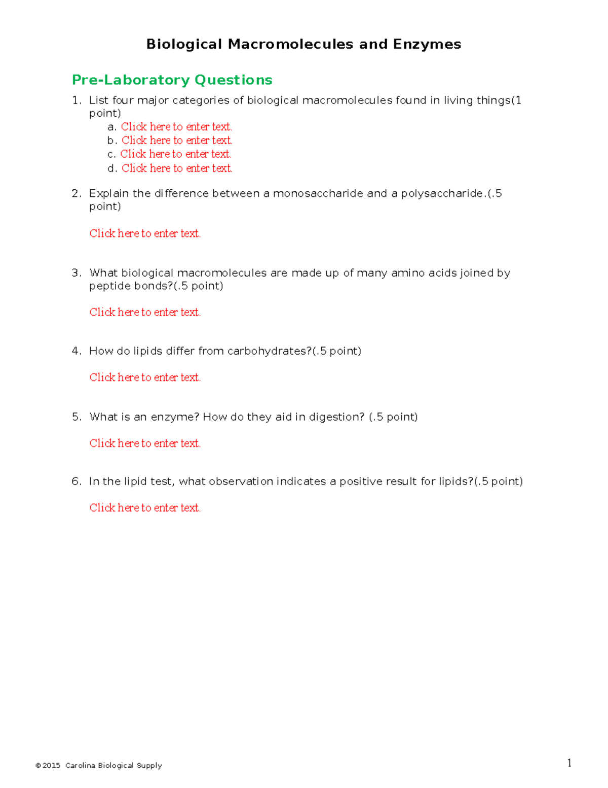 M3 Lab Report - Discover how macromolecules work. - Pre-Laboratory ...