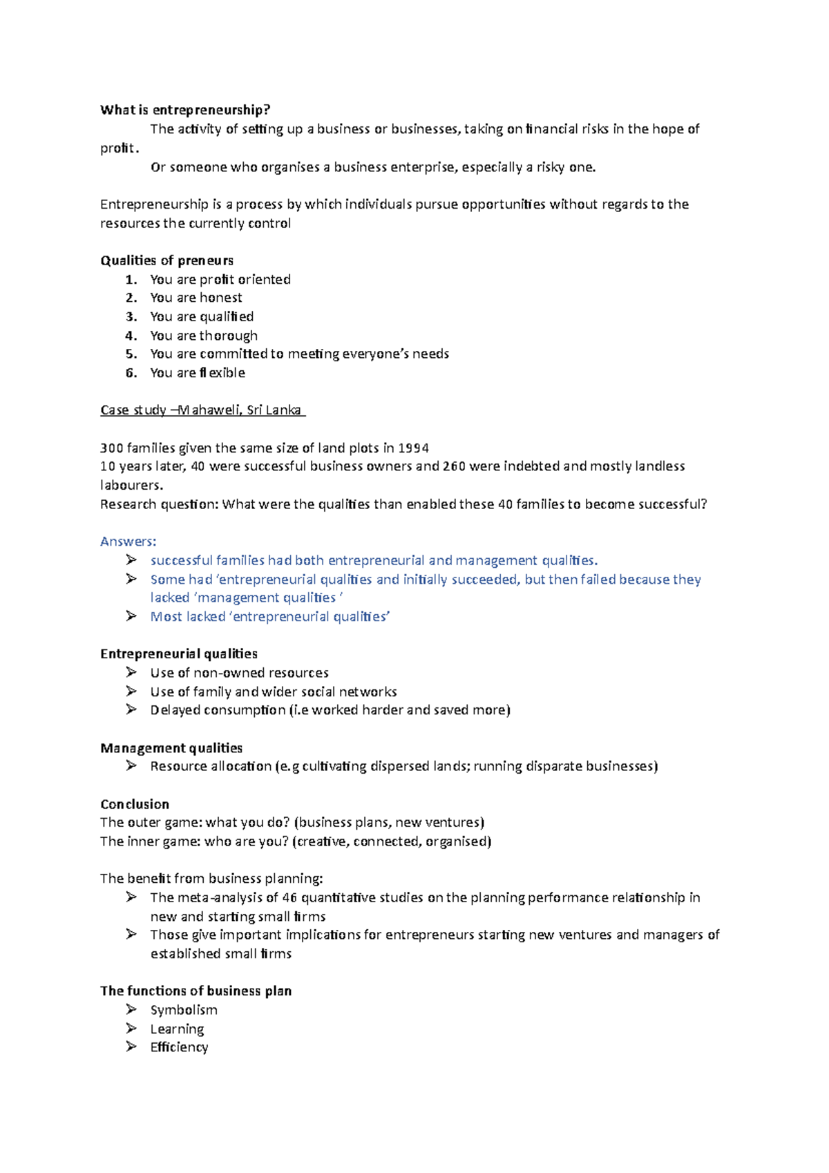 ACCG301 notes - What is entrepreneurship? The activity of setting up a ...