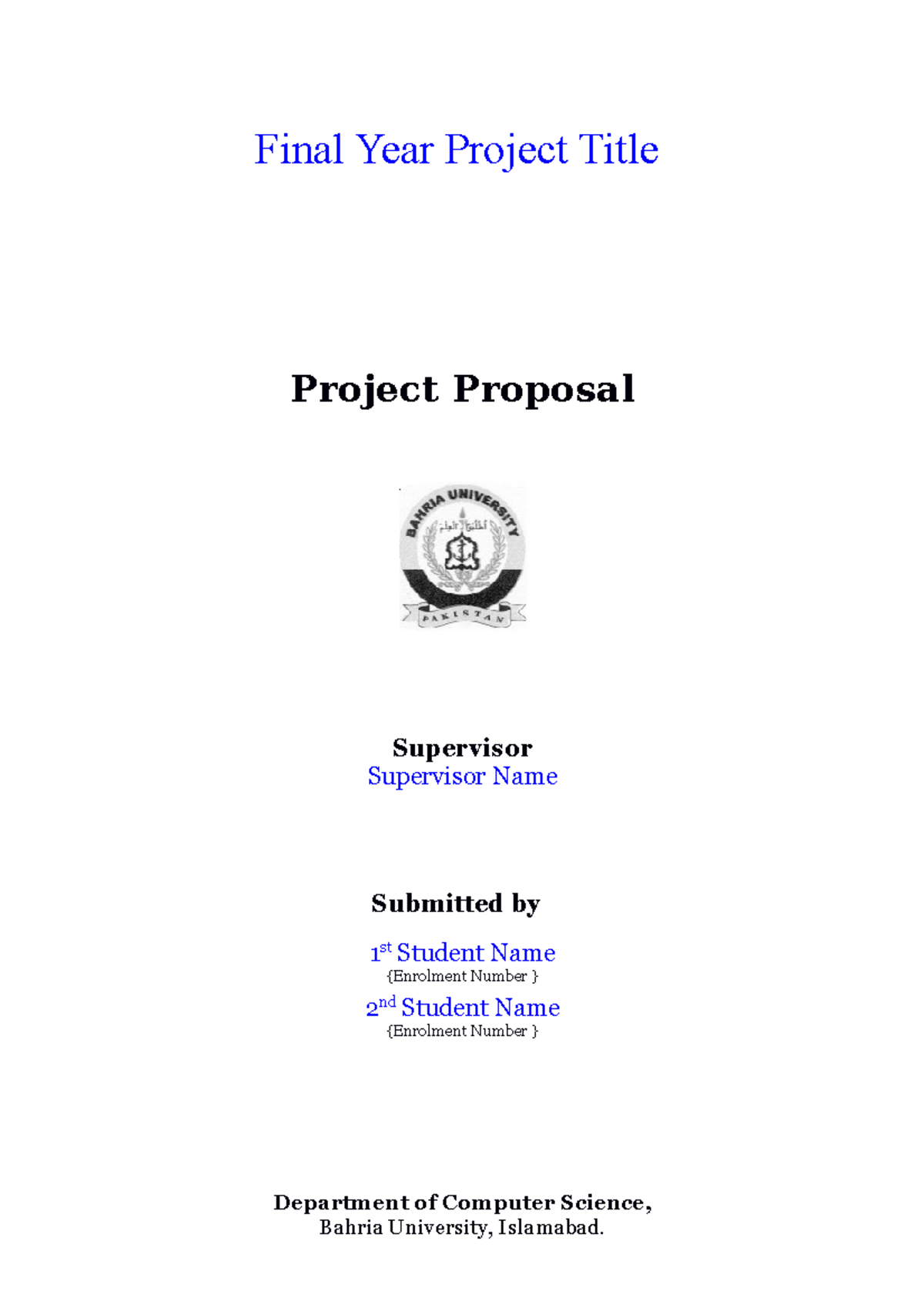 Project-Proposal-Template - Final Year Project Title Project Proposal ...