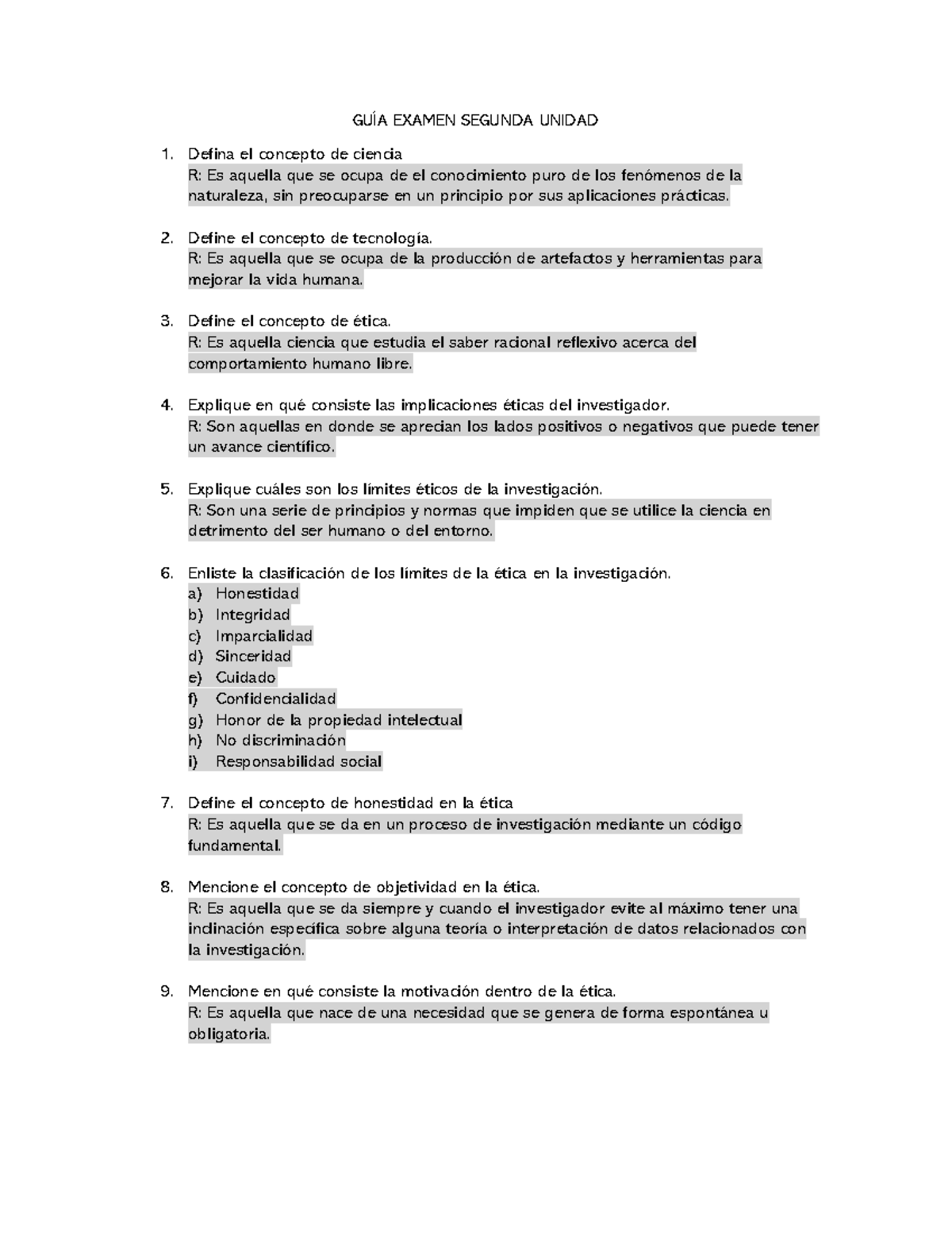 Guía examen de ética segunda unidad. - GUÍA EXAMEN SEGUNDA UNIDAD ...
