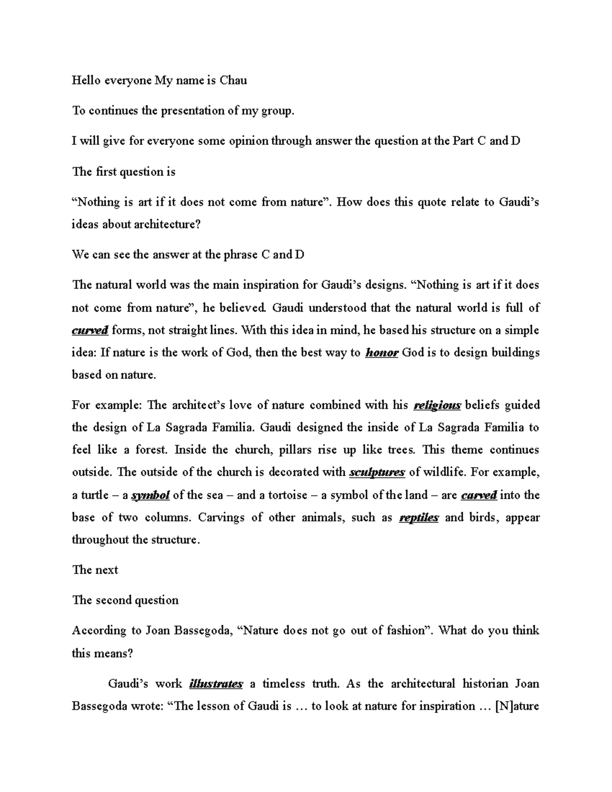 [C AND D Unit 8] - english bout global warming - Hello everyone My name ...