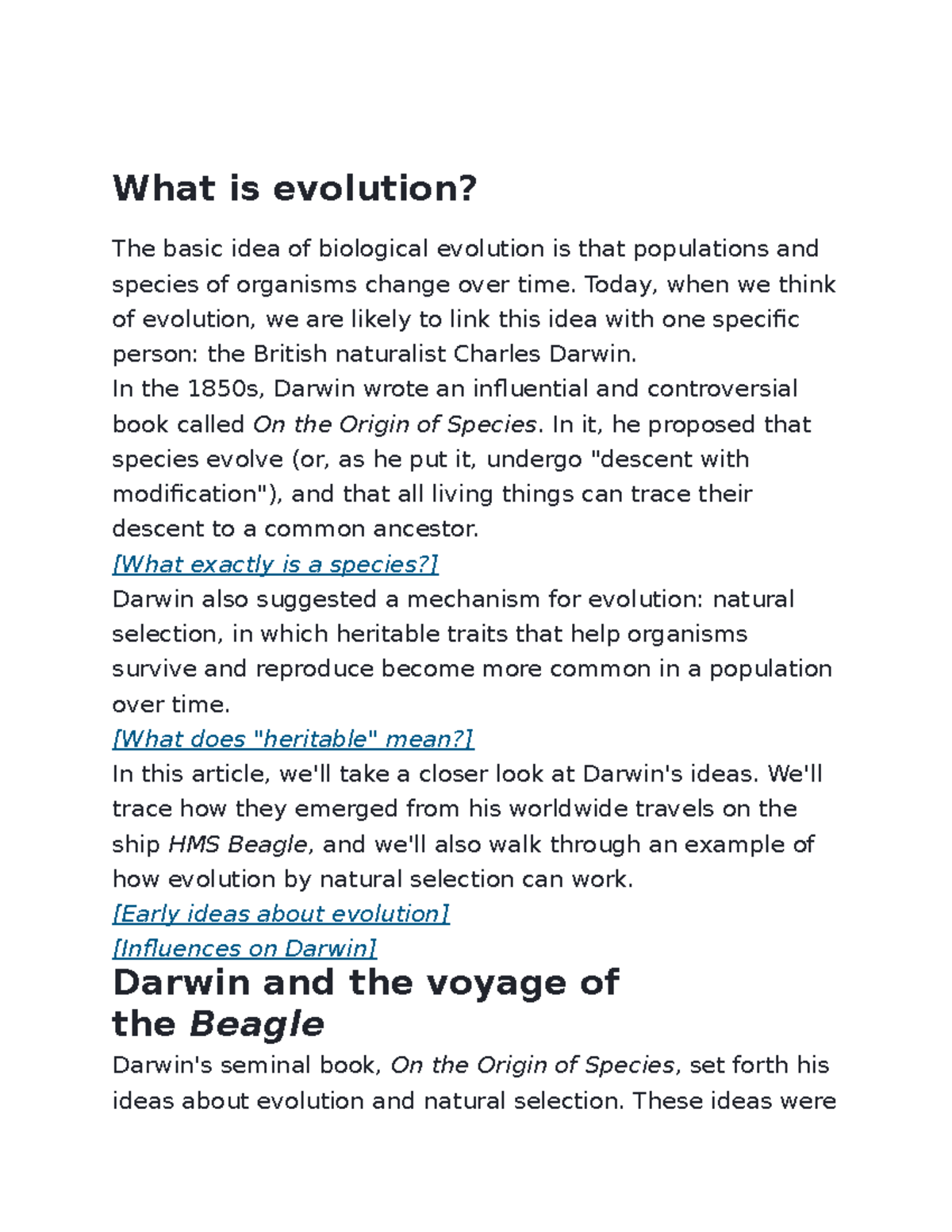 What is evolution - Natural selection is the process by which species ...