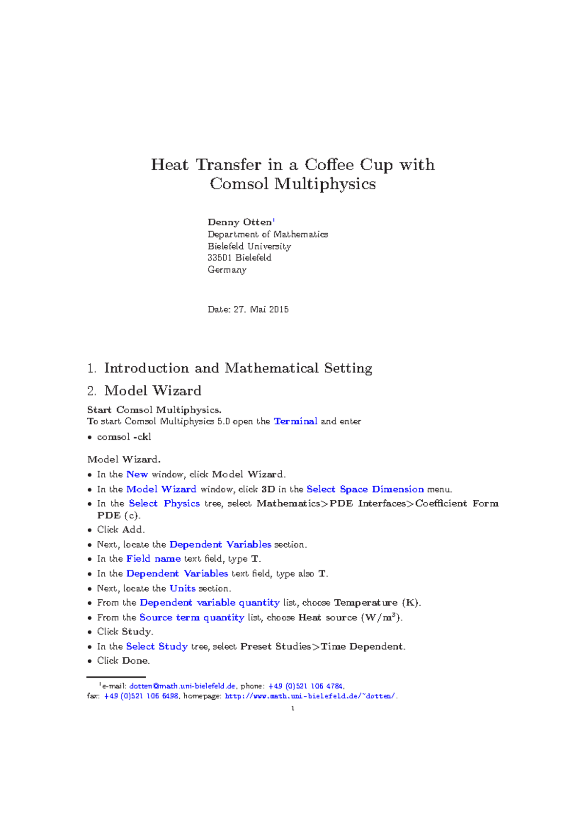 Heat Transfer in a Coffee Cup with Comsol Multiphysics - Heat Transfer ...