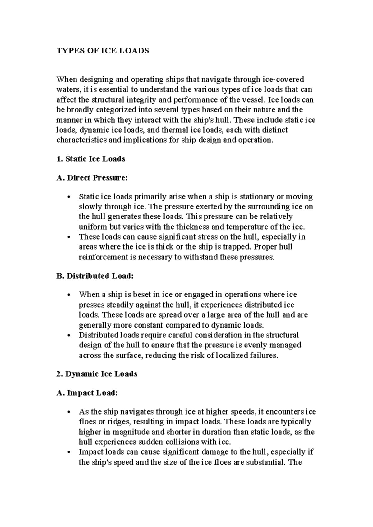 002 types of ice load - TYPES OF ICE LOADS When designing and operating ...