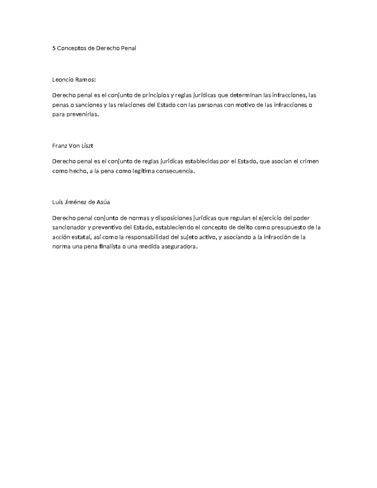 5 Conceptos de Derecho Penal - 5 Conceptos de Derecho Penal Leoncio ...