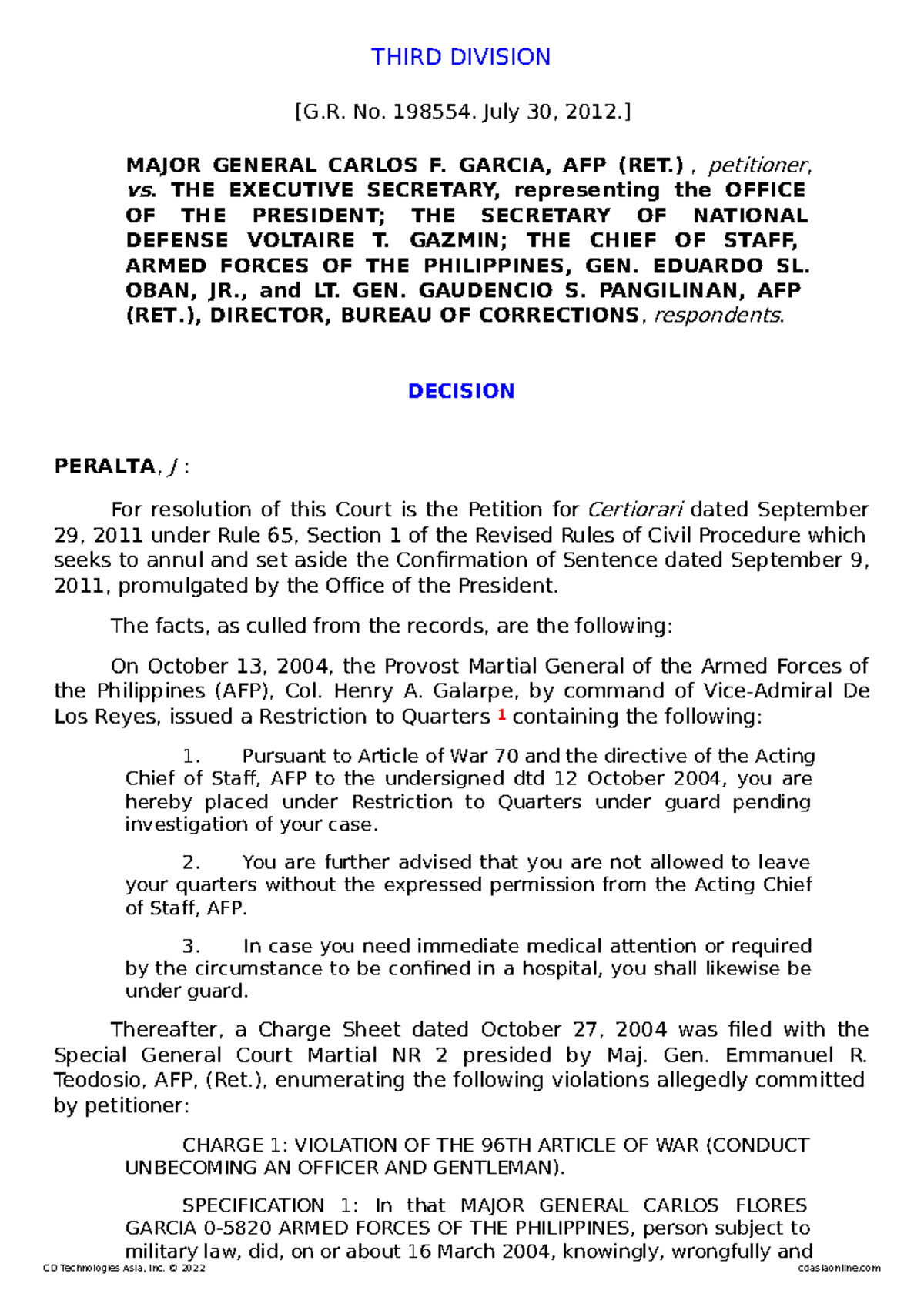 3. Garcia v - state declaration and policies - THIRD DIVISION [G. No ...
