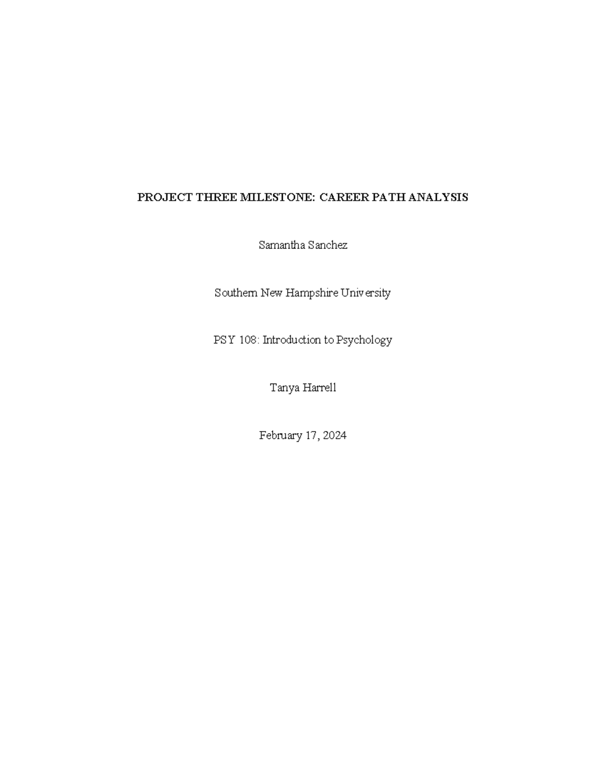 Project Three Milestone Career PATH Analysis - PROJECT THREE MILESTONE ...