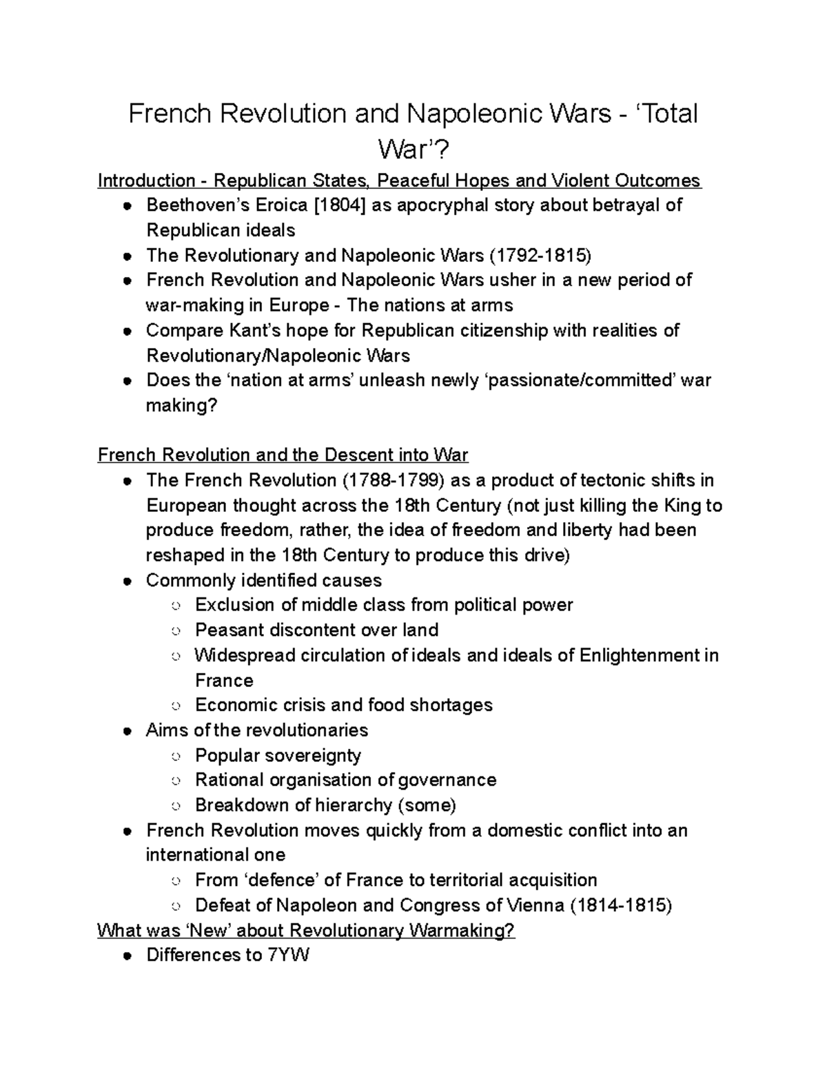 Week 4 Lectures - Lecture notes on masculinity during French Revolution ...