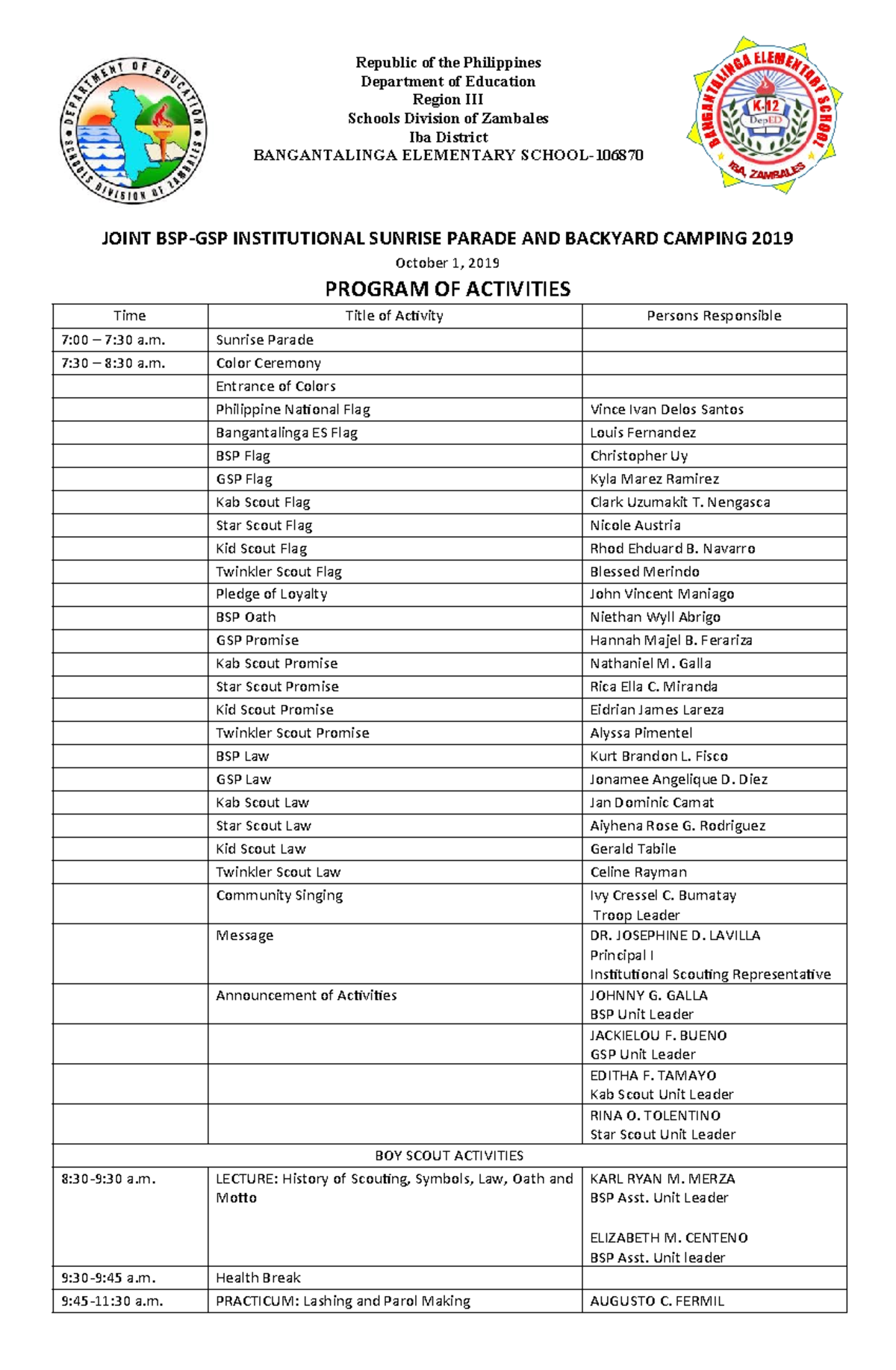 Scribd.vdownloaders.com bsp-program-of-activities-2019 - Republic of ...