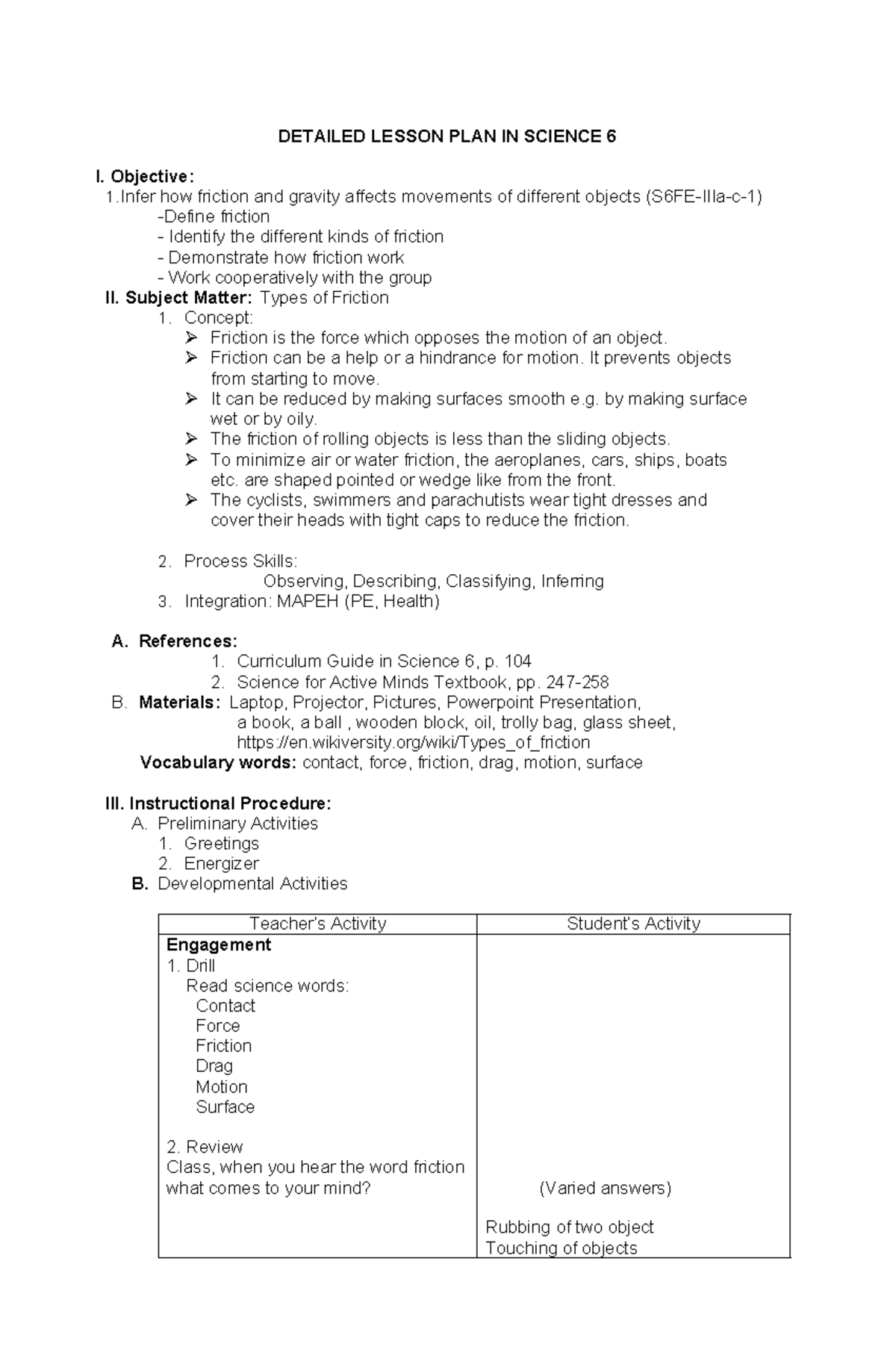 Demo teaching lp with 5 ex27s - DETAILED LESSON PLAN IN SCIENCE 6 I ...
