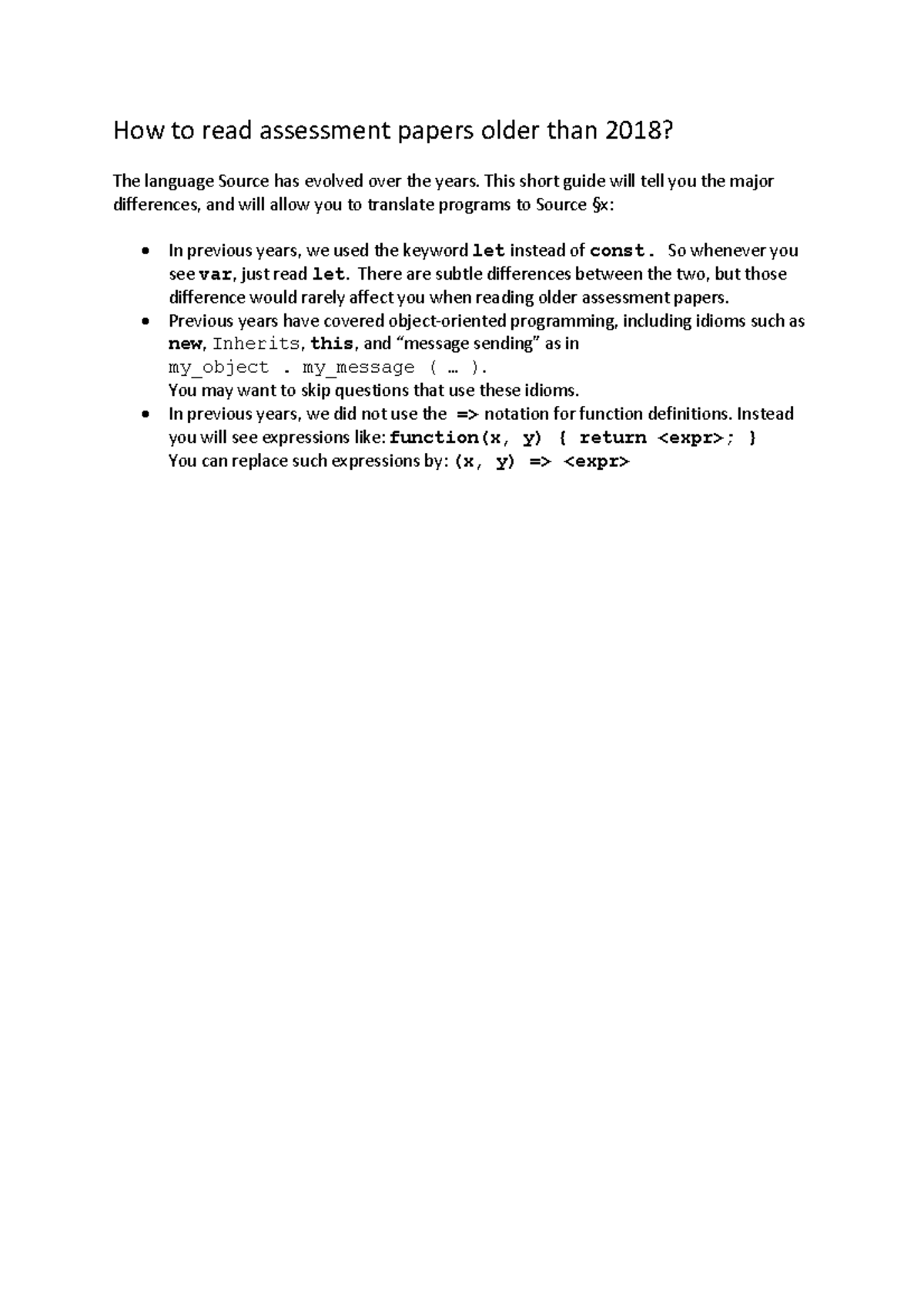 Readme assessment papers older than 2018 - How to read assessment ...