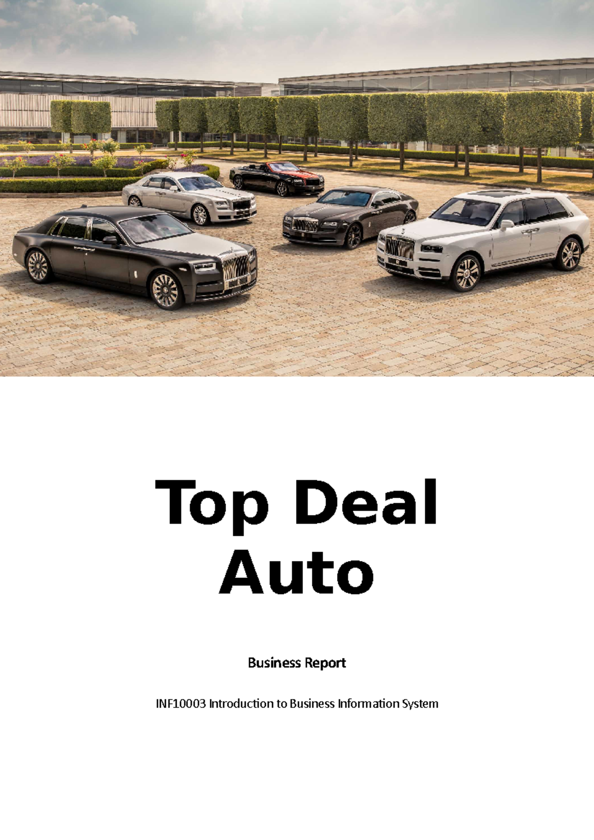 Top Deal Auto - Business Report - Top Deal Auto Business Report ...
