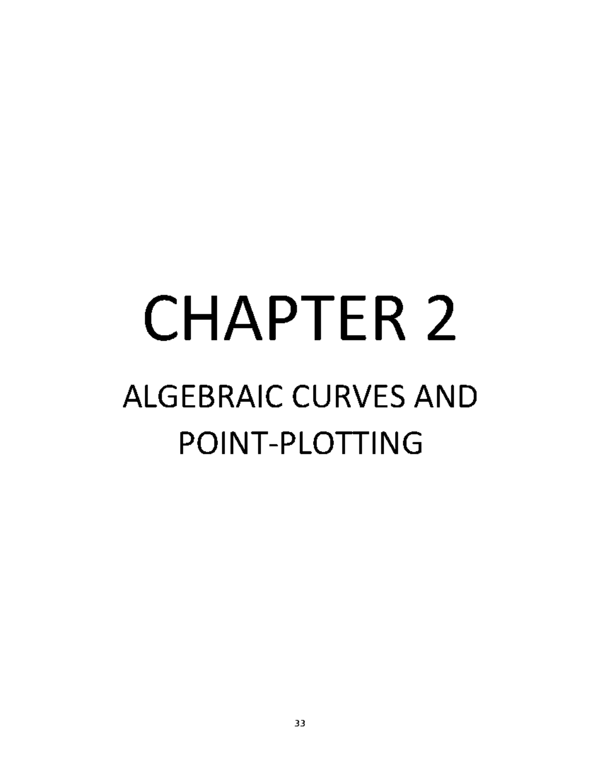MATH ( Chapter 2) - Analytic Geometry - CHAPTER 2 ALGEBRAIC CURVES AND ...
