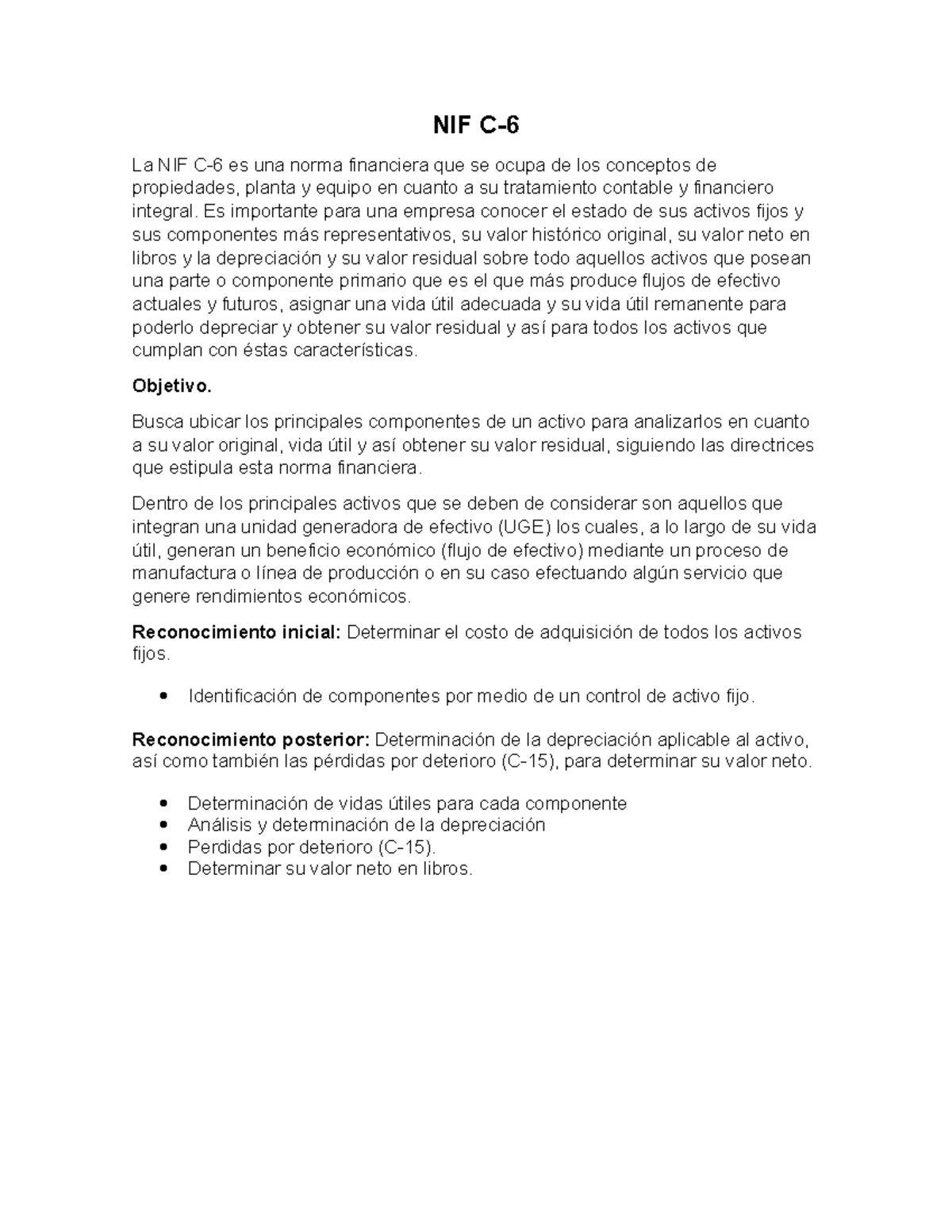 NIF C6 Estructura - NIF C- La NIF C-6 es una norma financiera que se ...