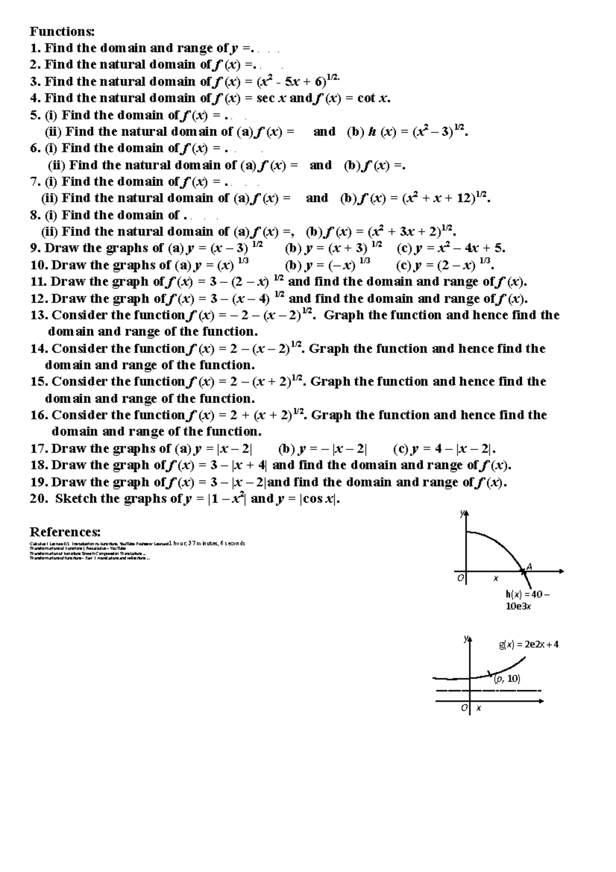 Lectures 1 to 4(Question) - Calculus - NSU - Studocu