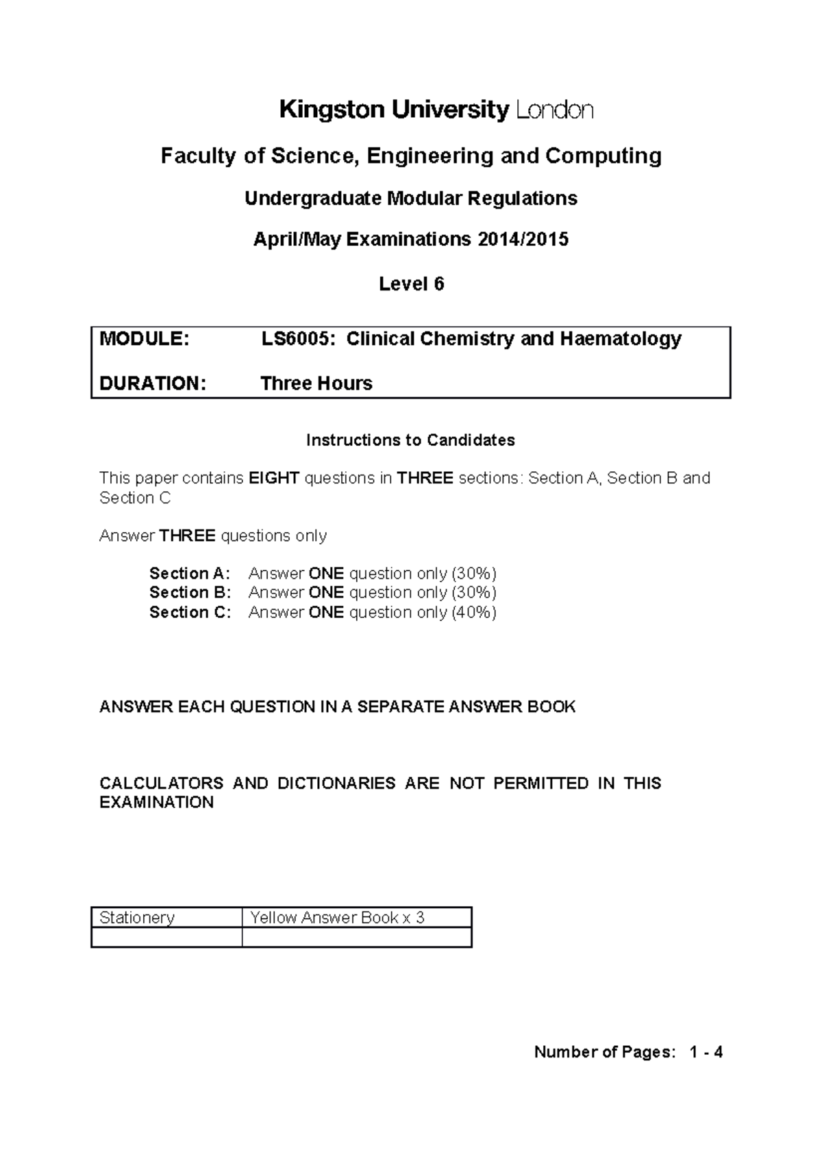 Exam 26 April 2015, Questions - Faculty of Science, Engineering and ...