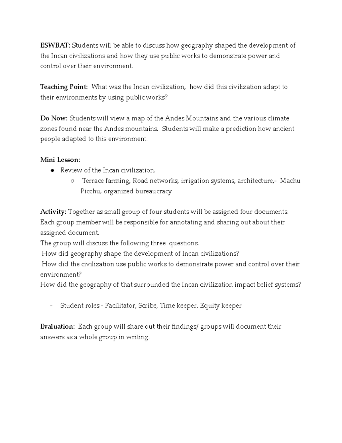 U1L15 (1) copy - State Building in the Americas - ESWBAT: Students will ...