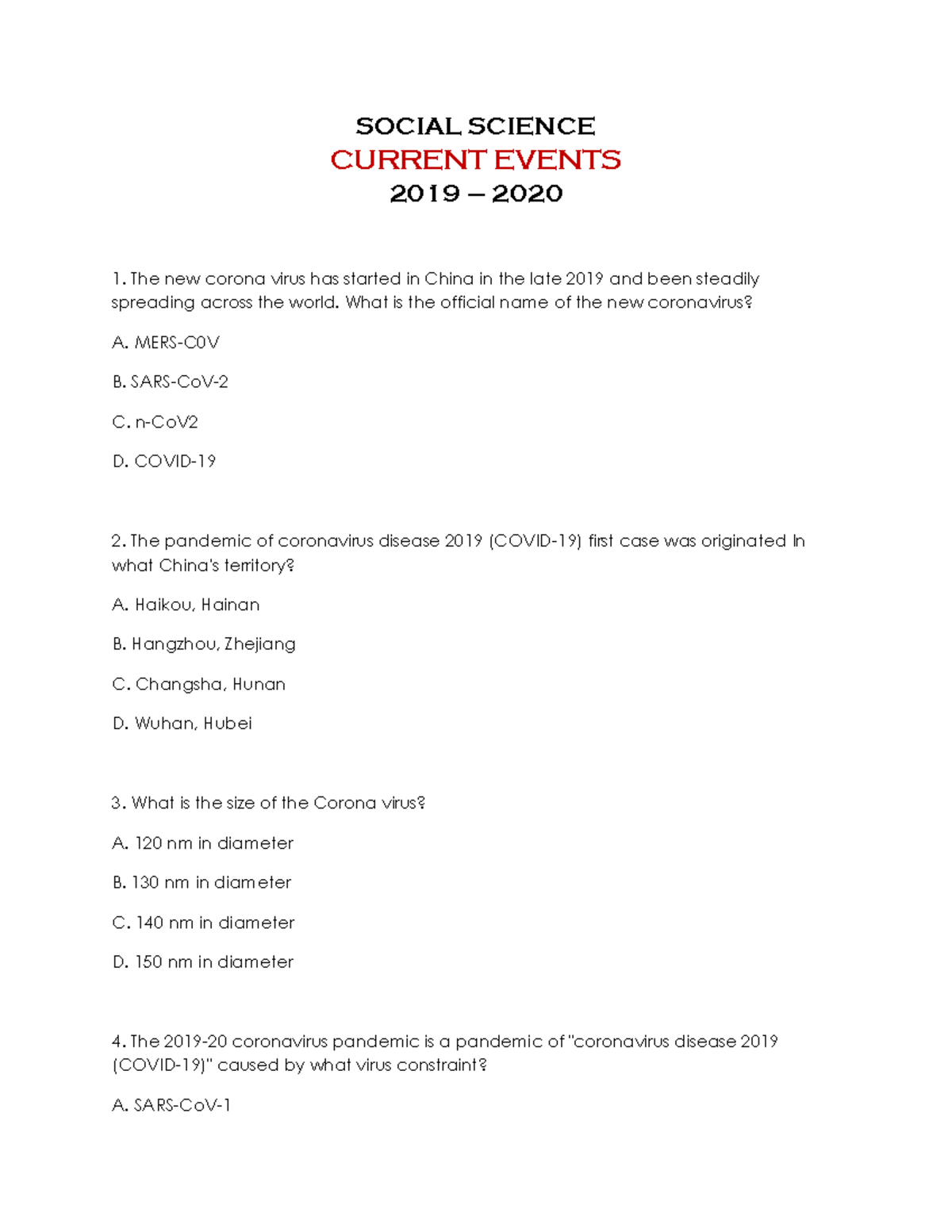 Current- Events-2019-2020 230901 223728 - SOCIAL SCIENCE CURRENT EVENTS ...