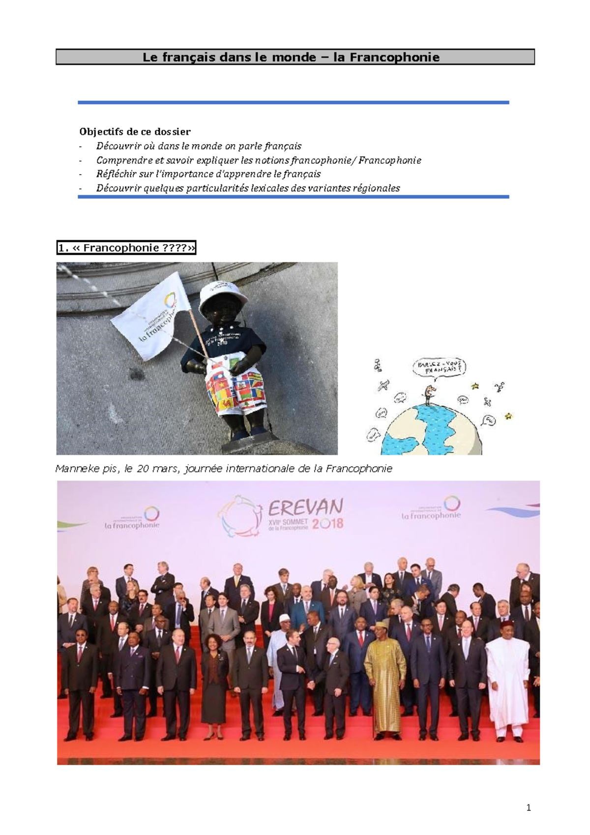 Francophonieleerlingbundel - Le français dans le monde – la ...
