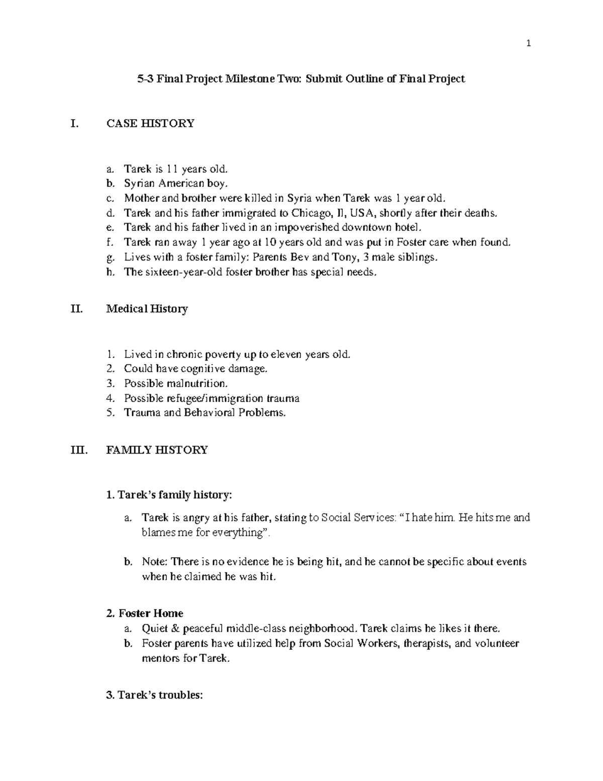 PSY 315 5-3 Final Project Milestone Two- Submit Outline of Final ...