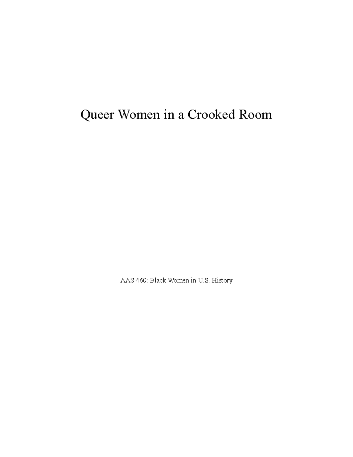 Queer Women in a Crooked Room - History Queer Black Women in a Crooked ...