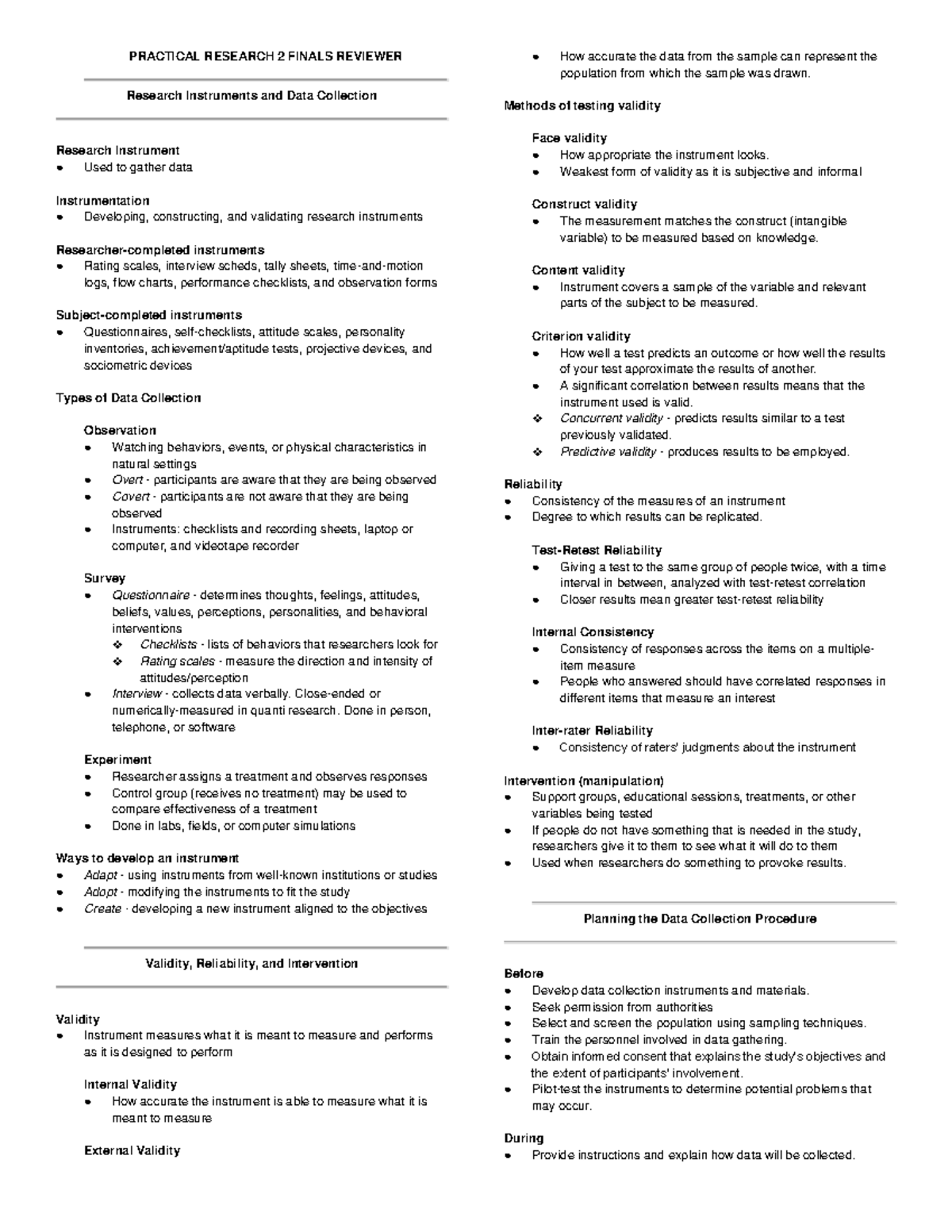 Practical Research 2 - notes - PRACTICAL RESEARCH 2 FINALS REVIEWER ...
