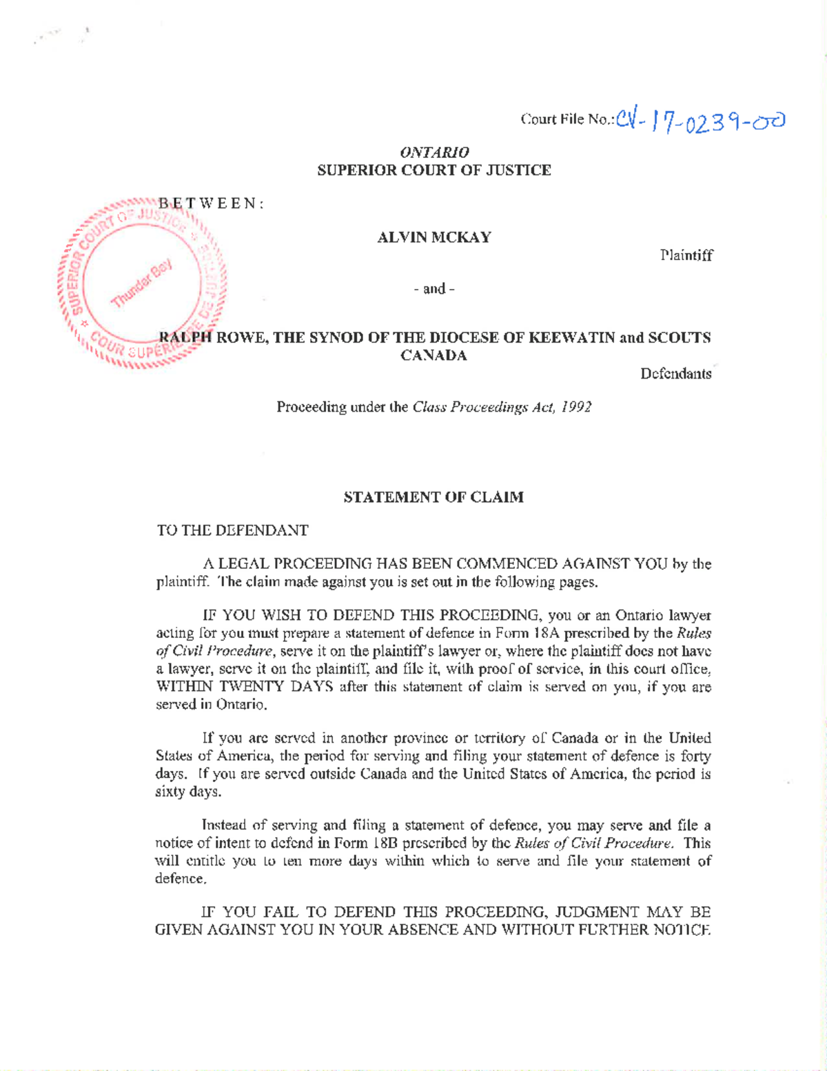 Statement-of-Claim - asdf - SGMA 395 - Studocu