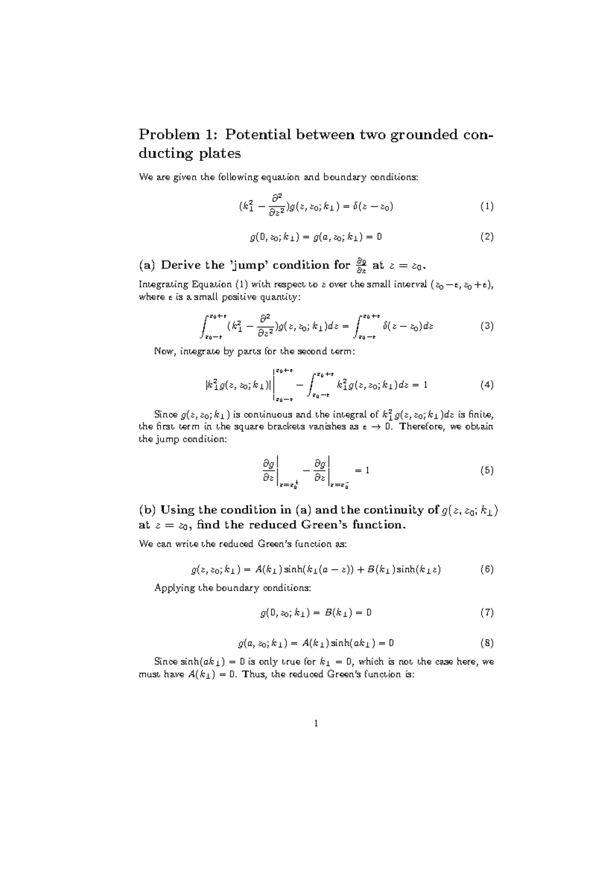 Potential between two grounded conducting plates - Studocu