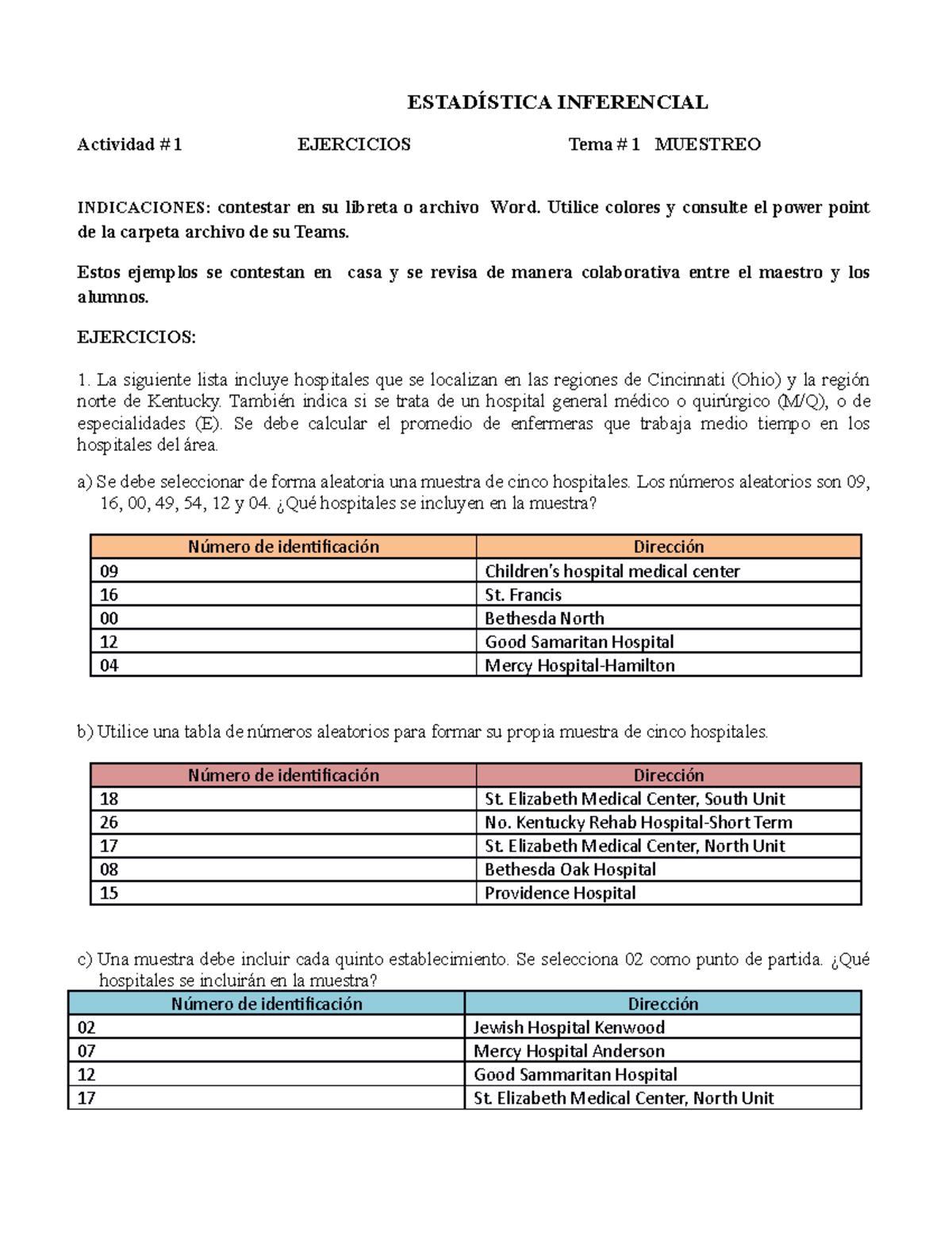 Actividad 1 Ejercicios Distribucion Muestral - ESTADÍSTICA INFERENCIAL Actividad # 1 EJERCICIOS ...