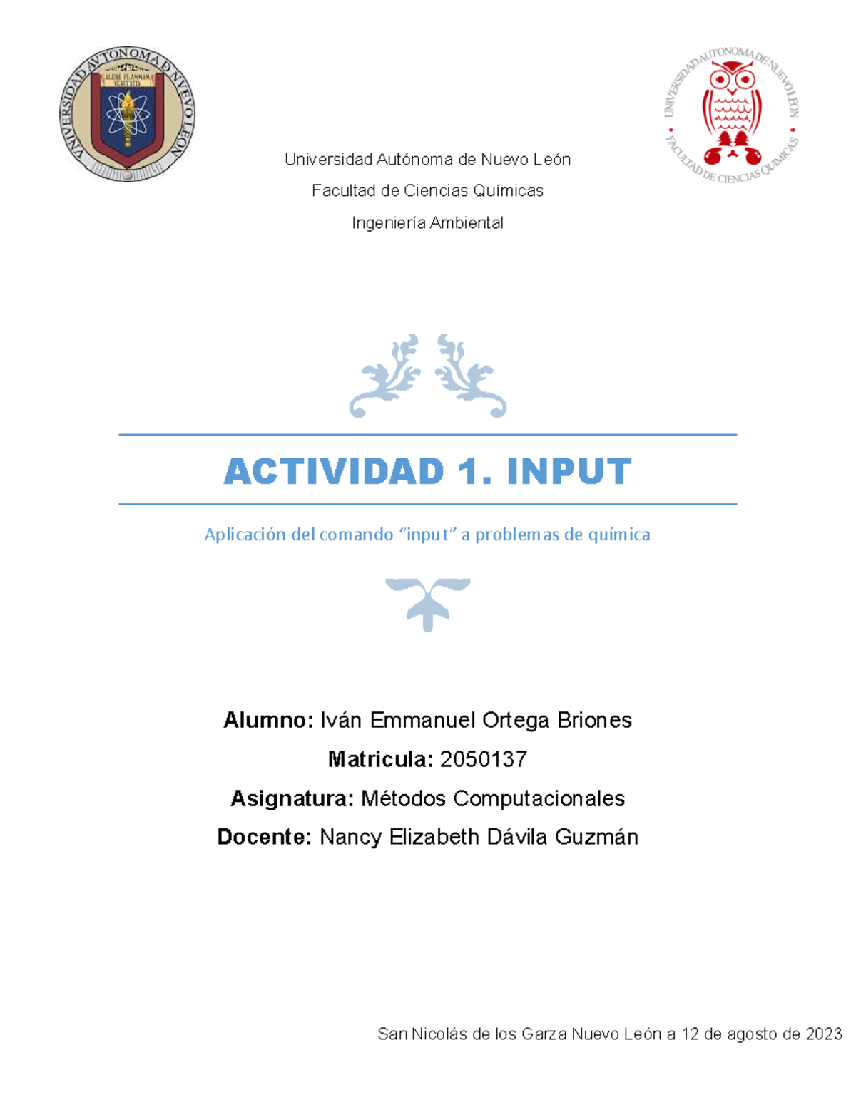 Actividad 1 - como utilizar input - ACTIVIDAD 1. INPUT Aplicación del comando “input” a ...
