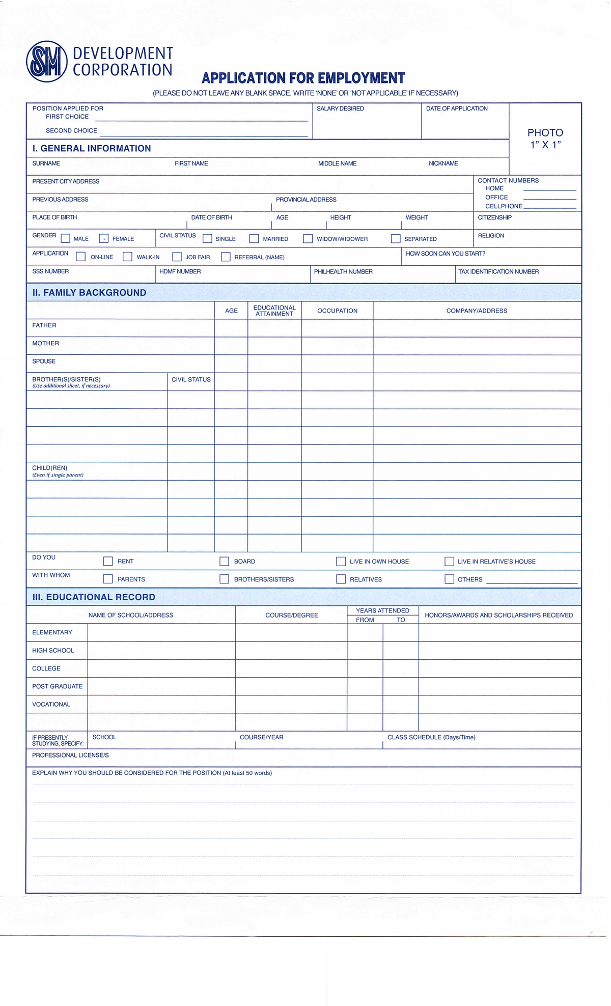 SMDC Application Form - Hospitality Management - Studocu
