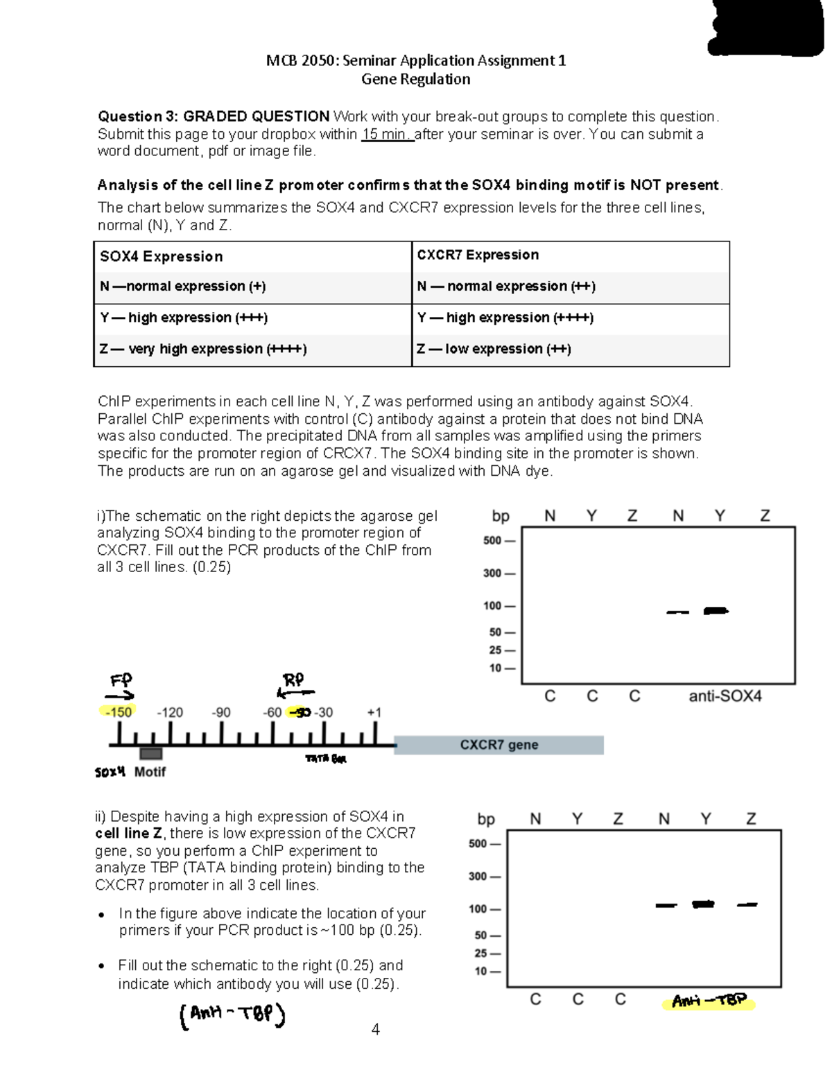 F23 Gene regulation Seminar 1 - MCB 2050: Seminar Application Assignment 1 Gene Regulation ...