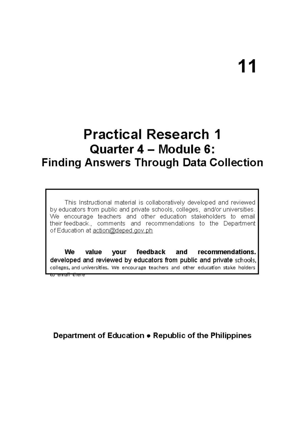 PR111 Q2 Mod6 Finding-Answers-through-Data-Collection students-copy-1 - 11 Practical Research 1 ...