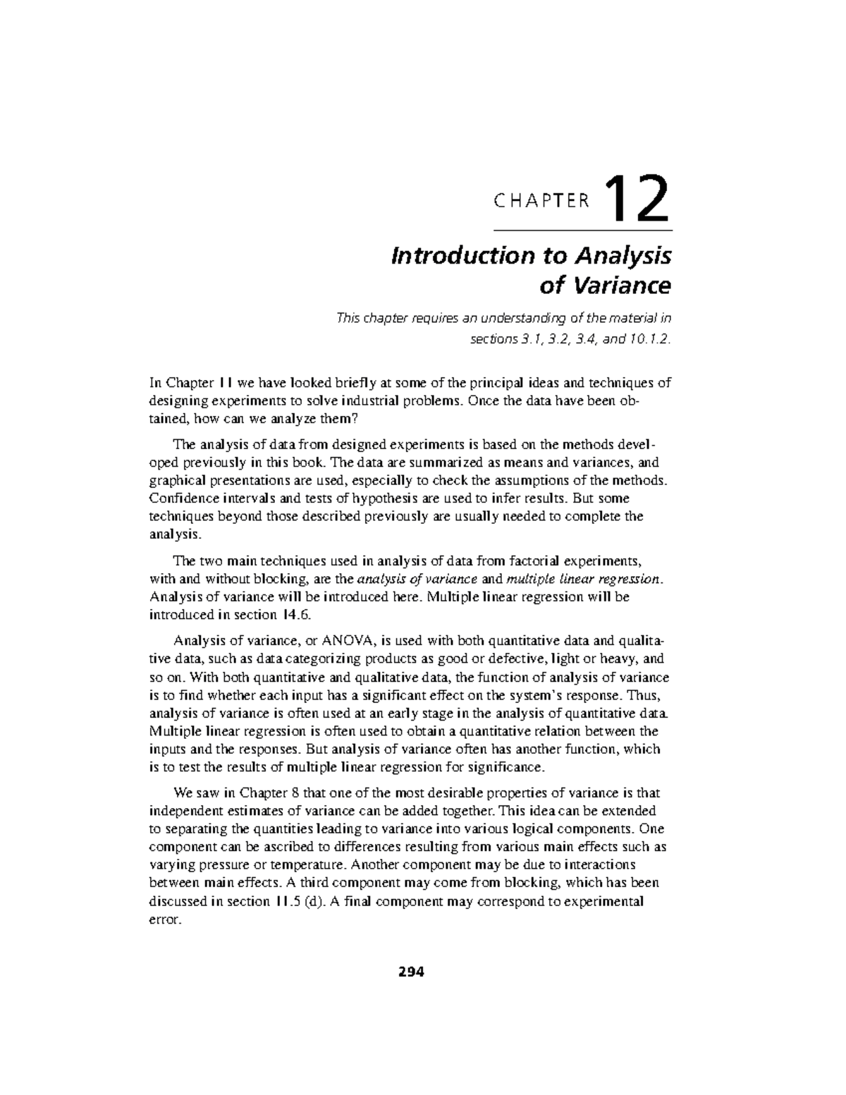 Strat Prob P14 C H A P T E R 12 Introduction To Analysis Of Variance