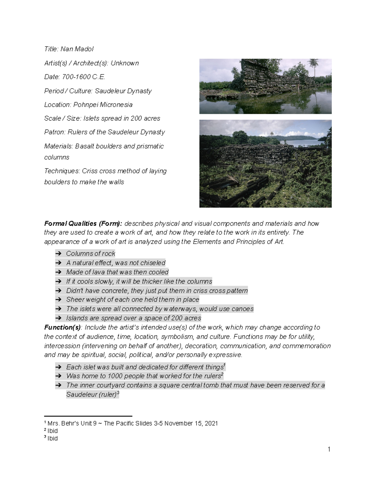 APAH- Study Guide Templates #213-223 - Title: Nan Madol Artist(s ...