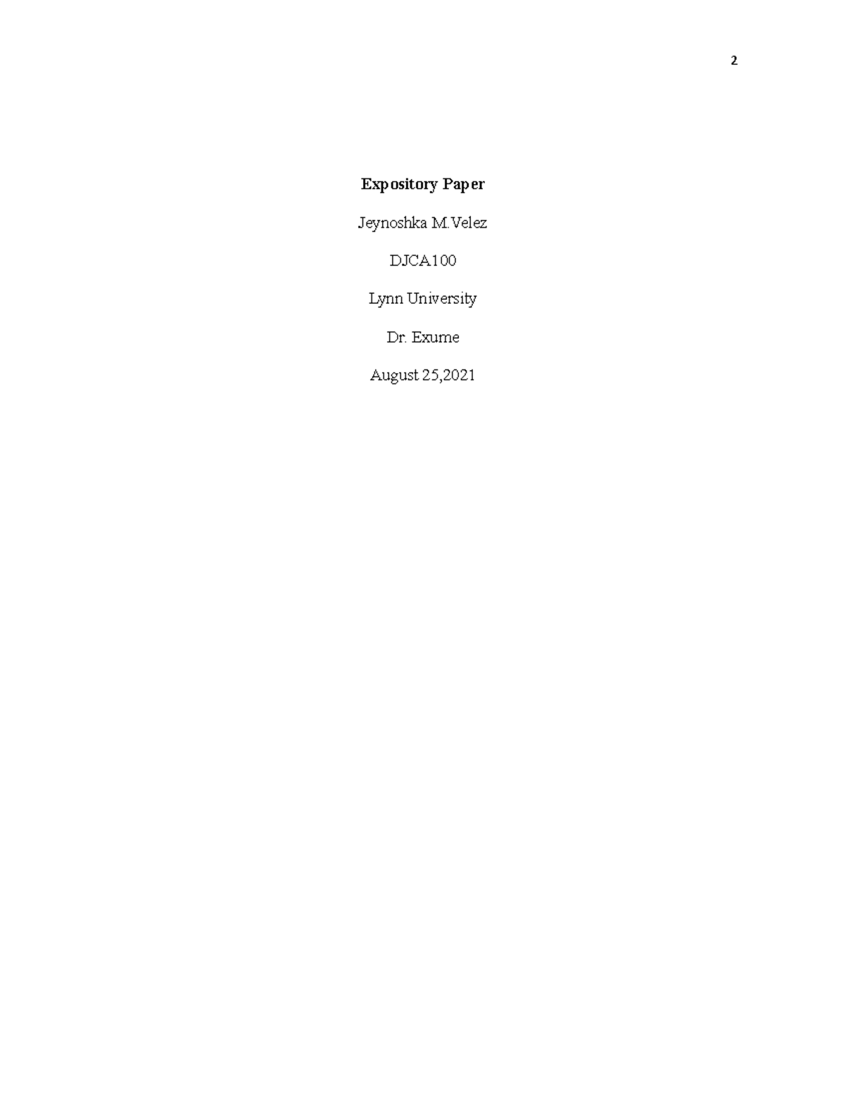 Expository paper 2 done - Expository Paper Jeynoshka M DJCA Lynn ...
