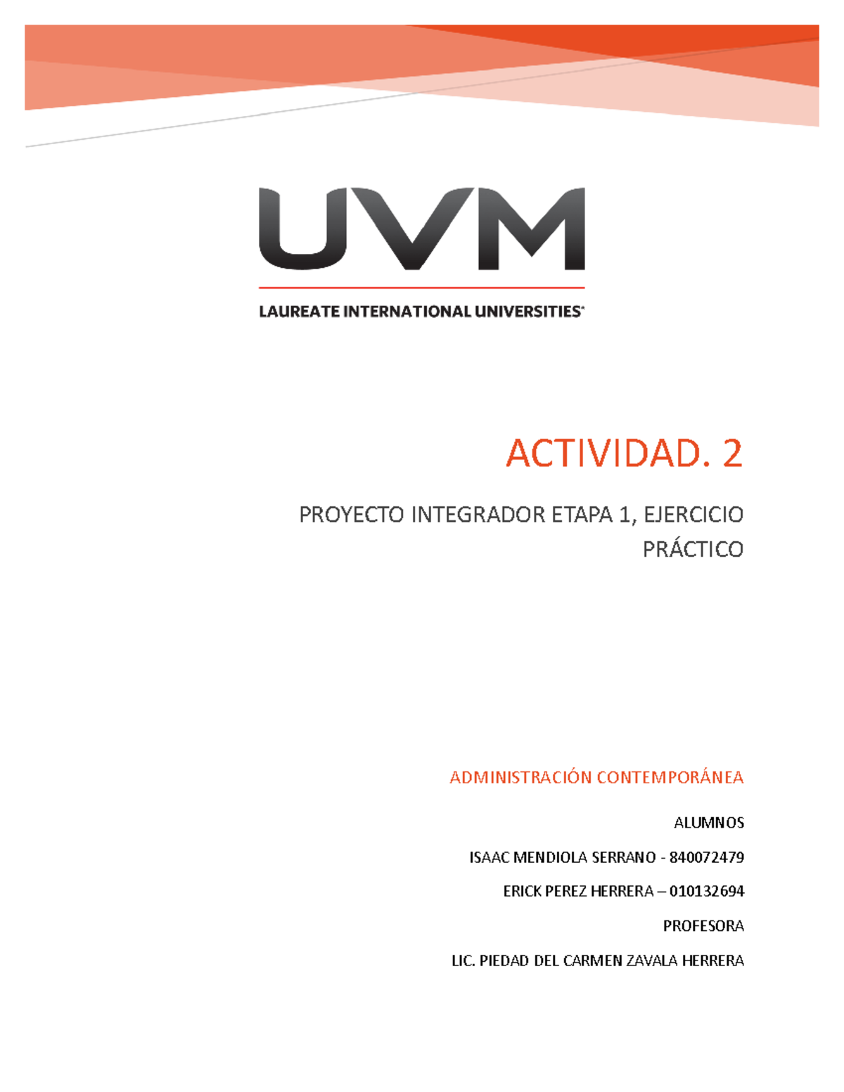 Actividad 2 Proyecto Integrado 1 Actividad 2 Proyecto Integrador