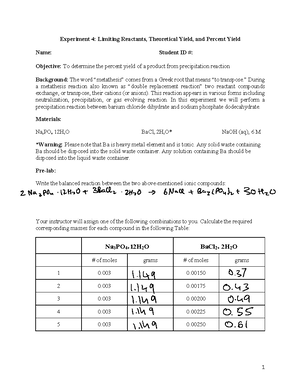 EXP 6 - Density - Lab report - 1 Experiment 6: Density, Sugar Content in a Beverage Objective ...
