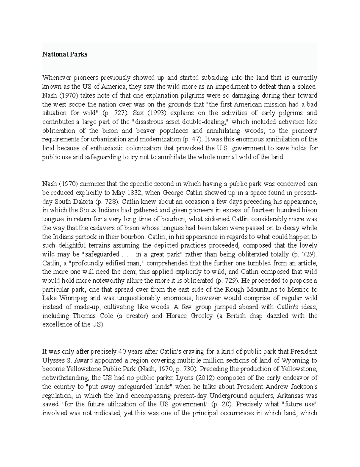 National Parks - research - National Parks Whenever pioneers previously ...