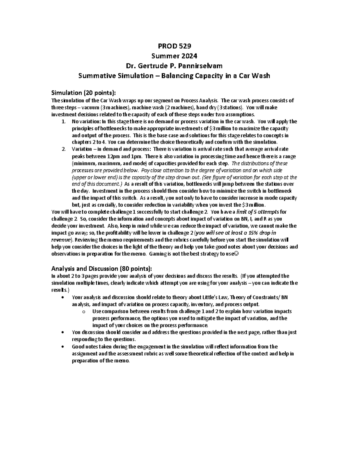 HBS Balancing Capacity Simulation Project - PROD 5 29 Summer 2024 Dr ...